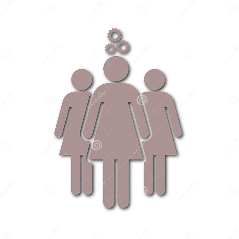 Group of three women icon stock vector. Illustration of concept - 102578404