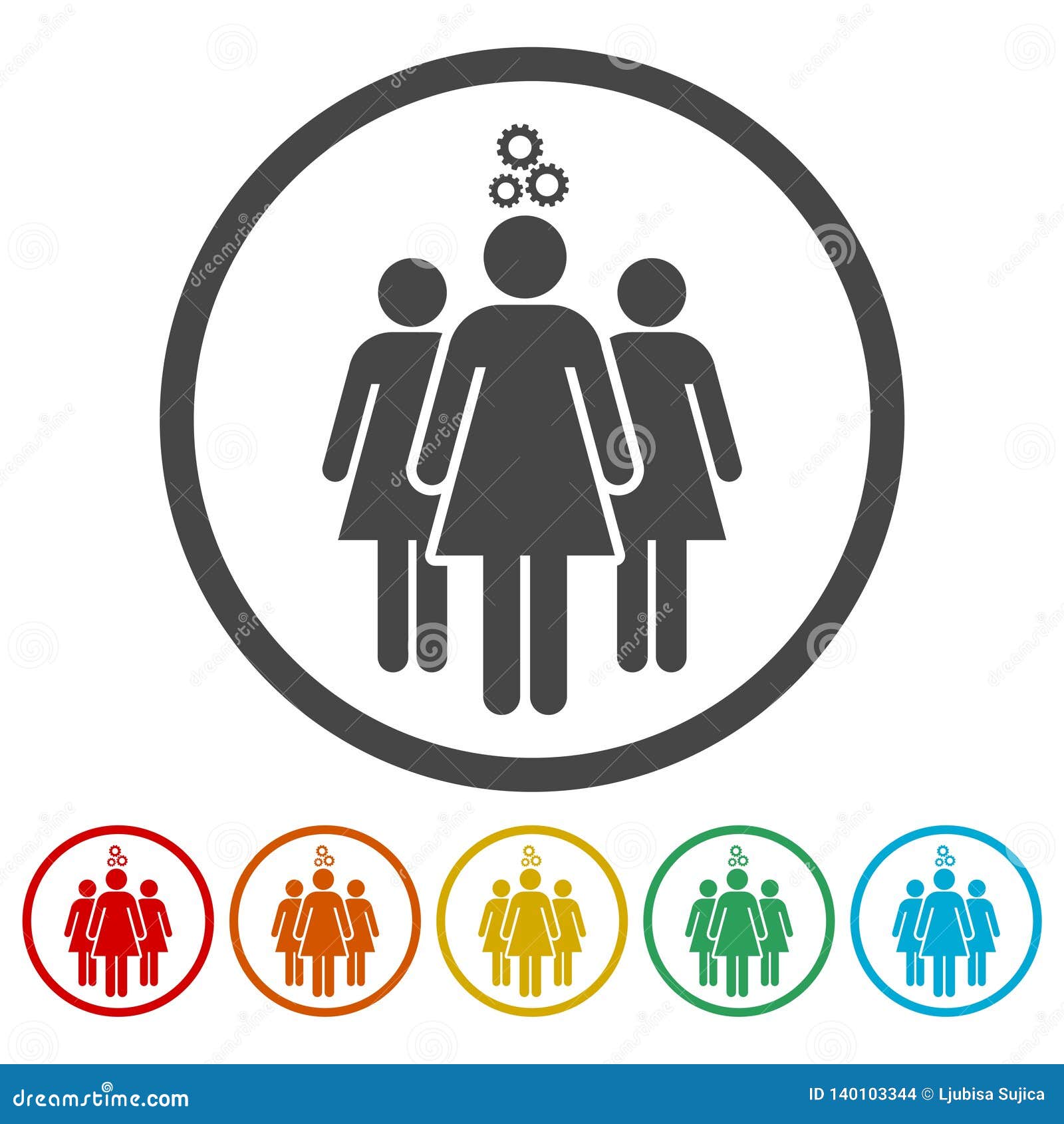 Group of three women icon stock vector. Illustration of black - 140103344