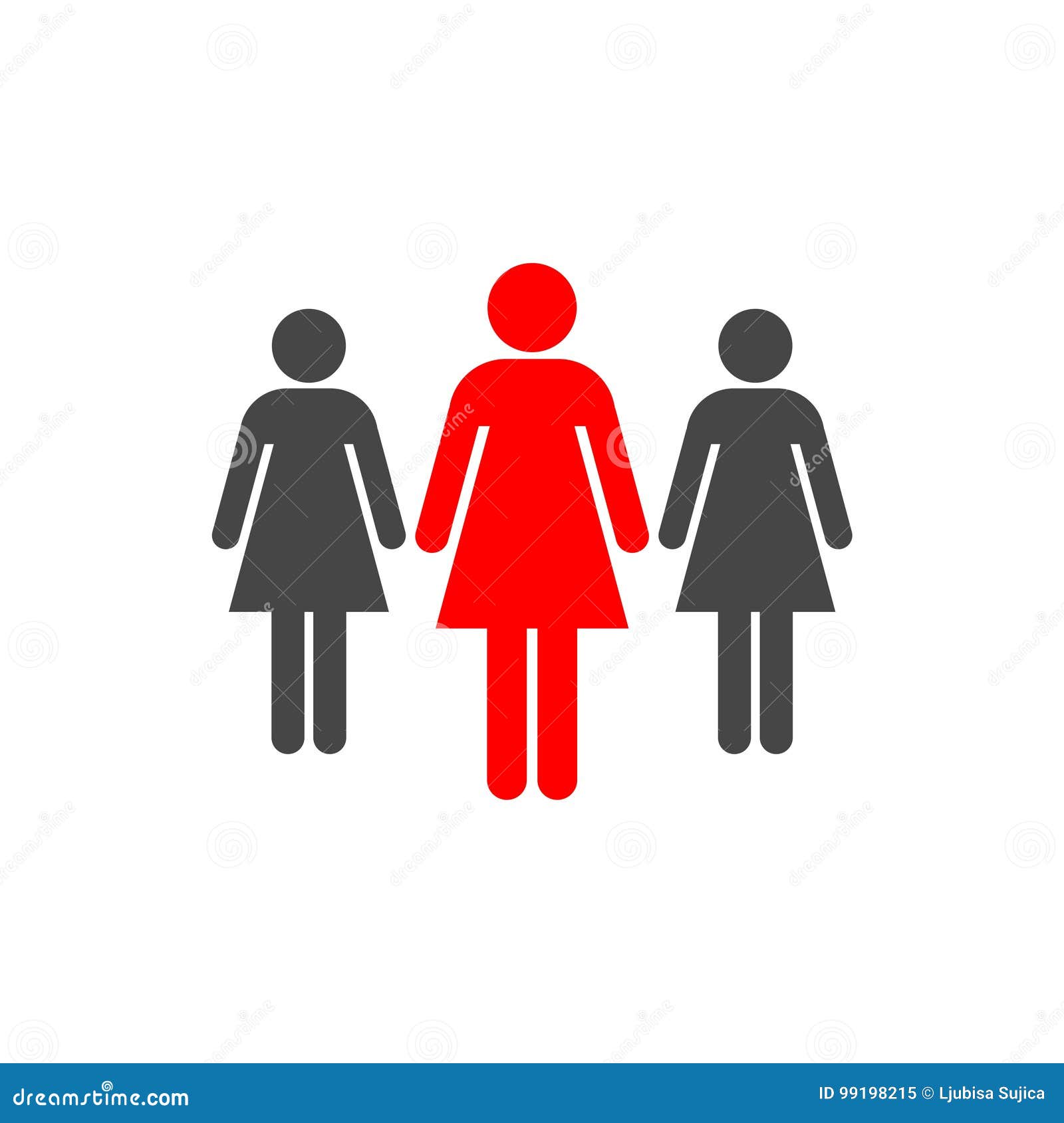 Group of three women icon stock vector. Illustration of company - 99198215