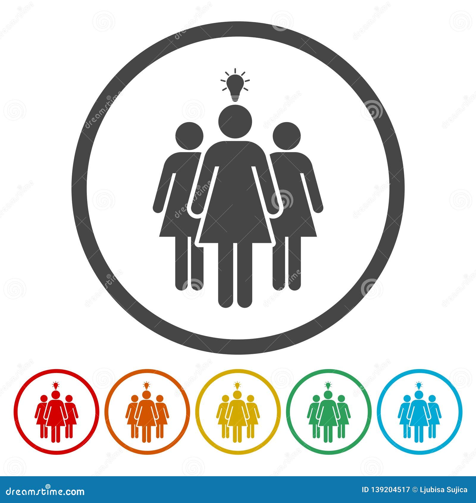 Group of three women icon stock illustration. Illustration of clip ...