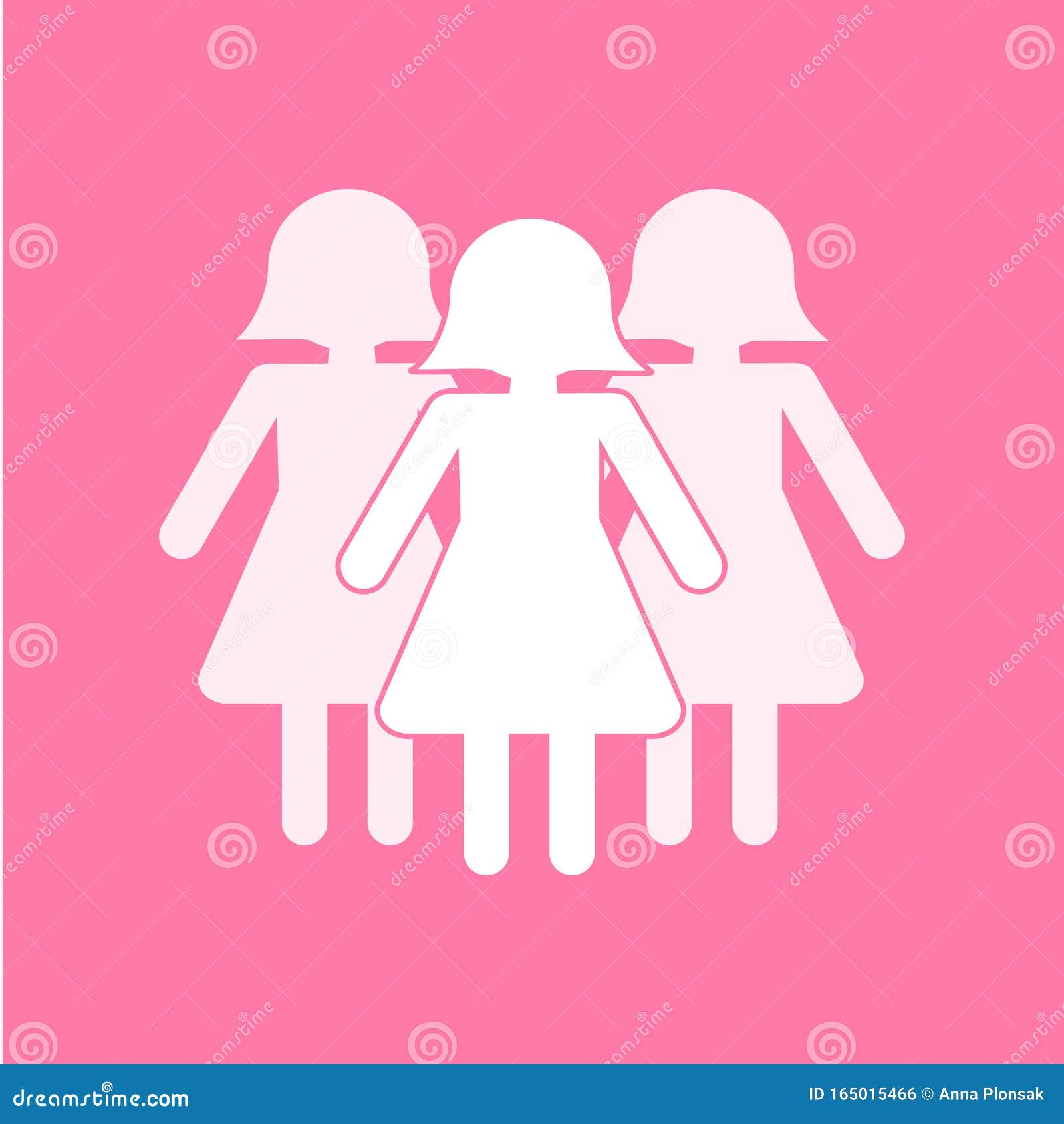 Group of Three Women Icon. Vector Illustration Stock Illustration ...