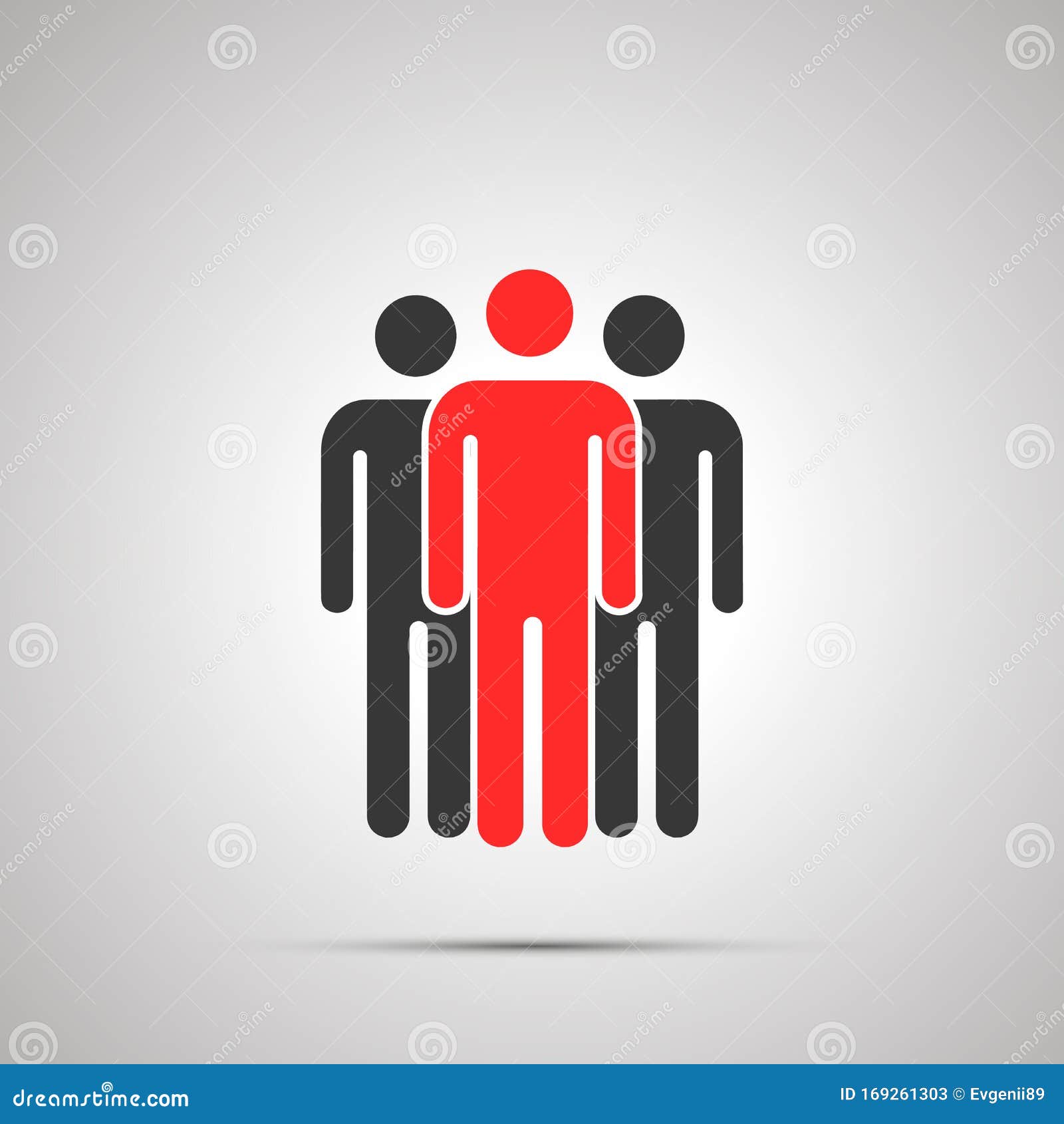 Group of Three Workers Silhouette with Leader, Simple Black Icon with ...