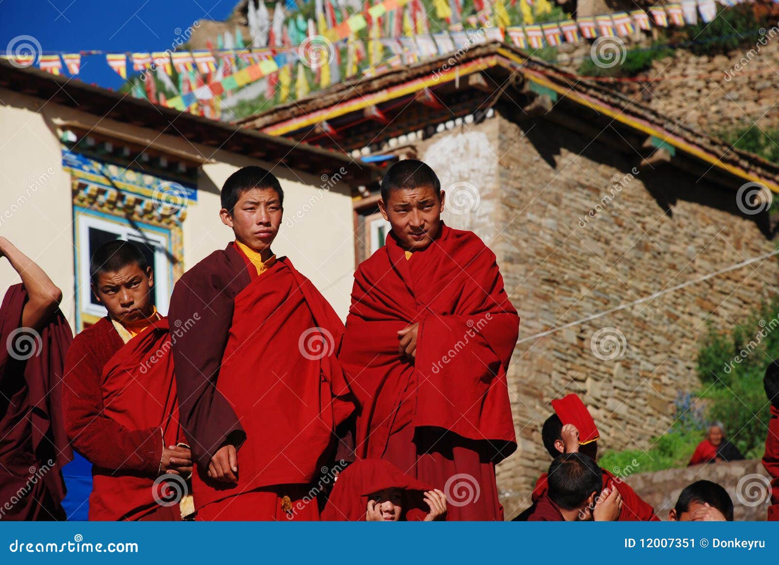 A Group of Tibetan Boy Lamas Editorial Photo - Image of religouus ...