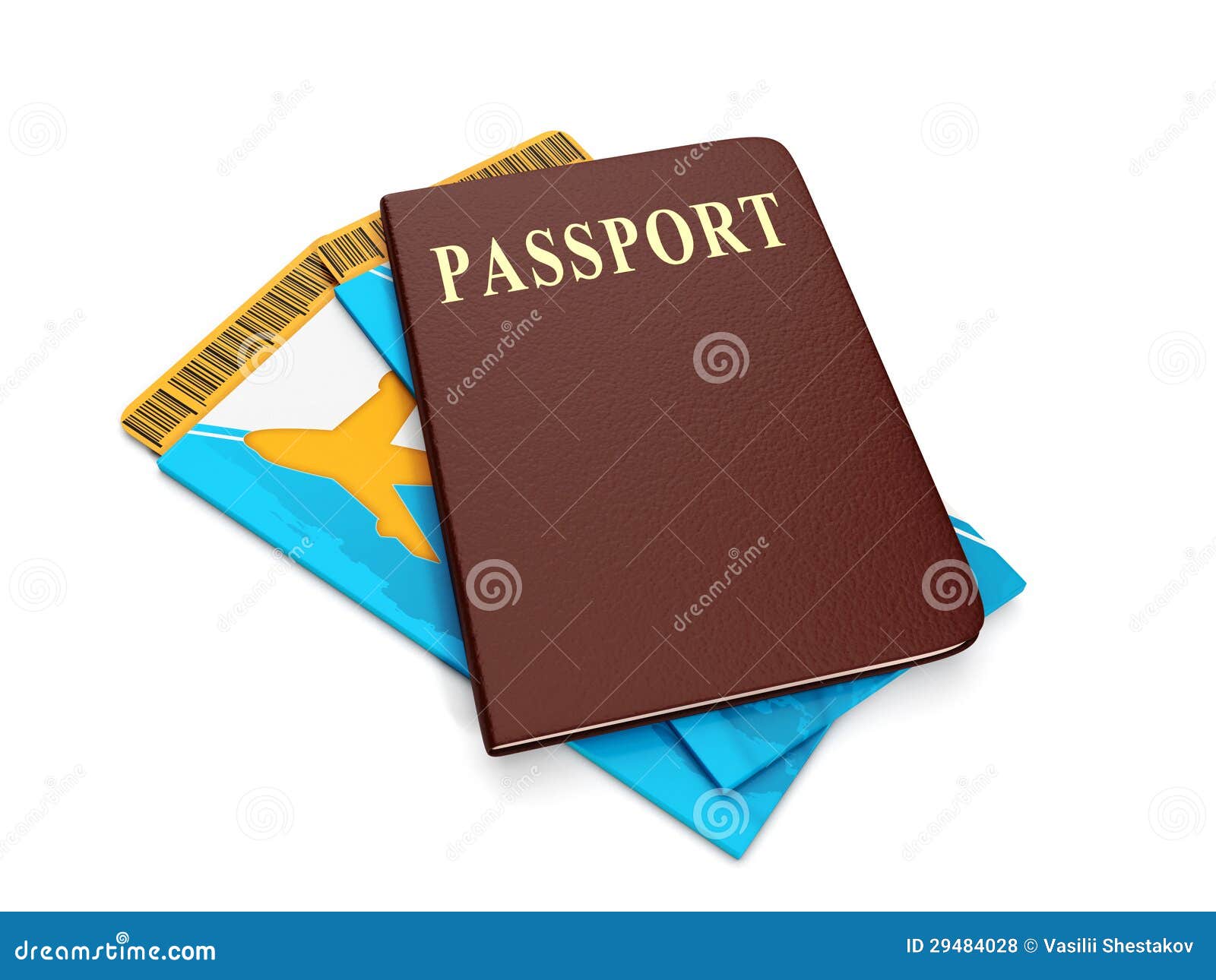 Group ticket and passport stock illustration. Illustration of ticket ...