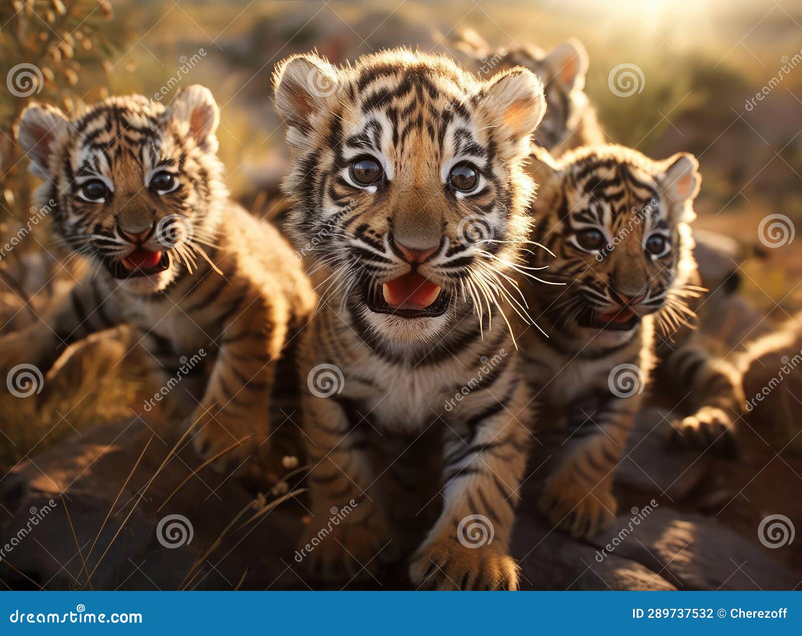 A group of tiger cubs stock photo. Image of biodiversity - 289737532