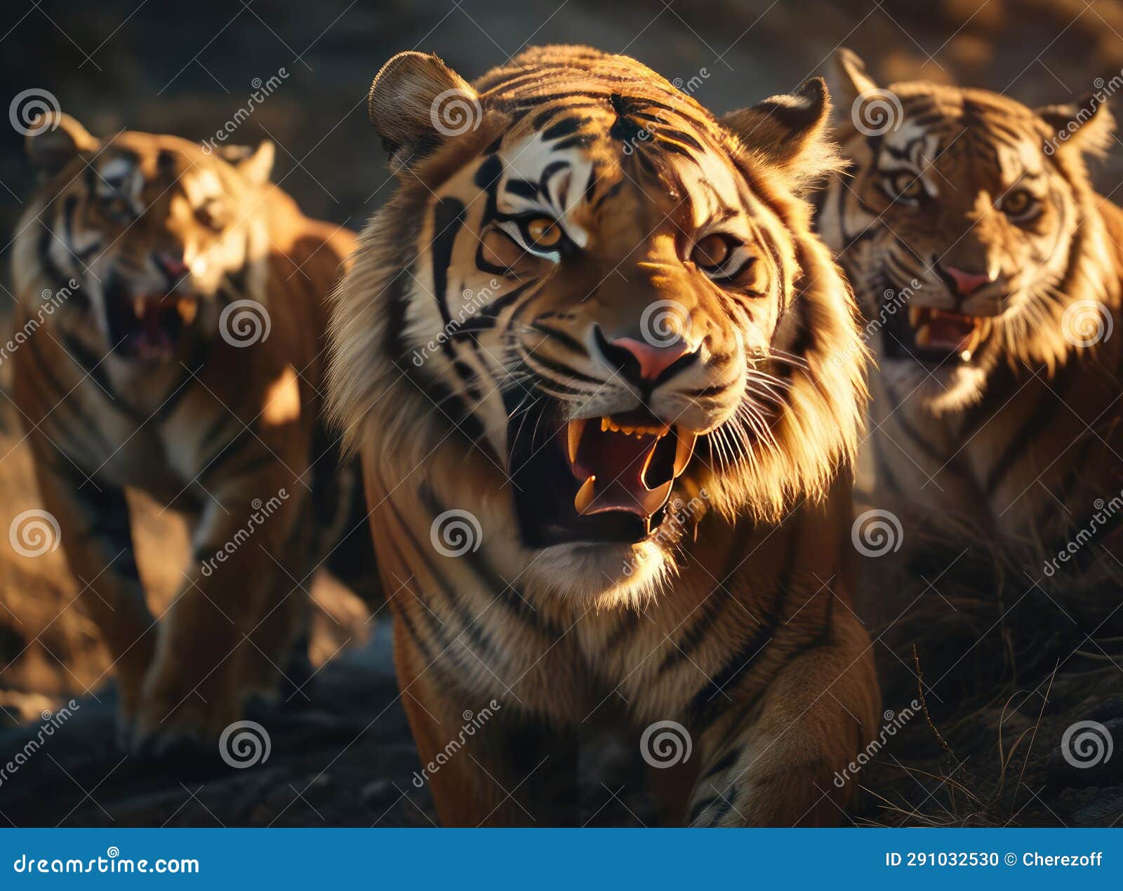 A Group of Tigers with Fangs Stock Photo - Image of group, crest: 291032530