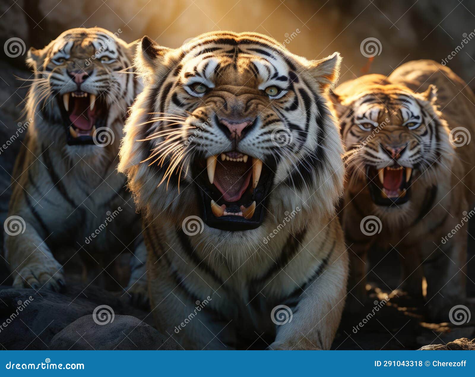 A Group of Tigers with Fangs Stock Photo - Image of team, commando ...