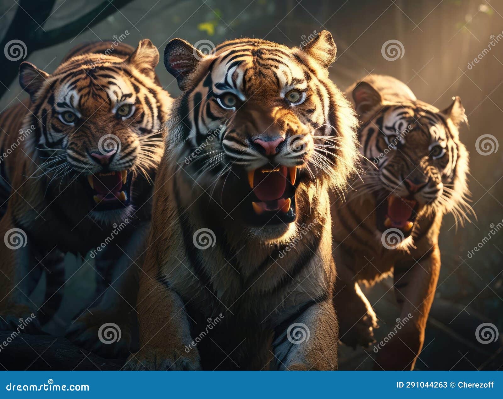 A Group of Tigers with Fangs Stock Image - Image of teeth, face: 291044263