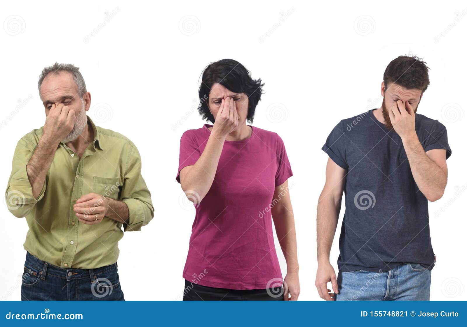 Group of Tired and Fatigued People Who Hurt Their Stock Image - Image ...
