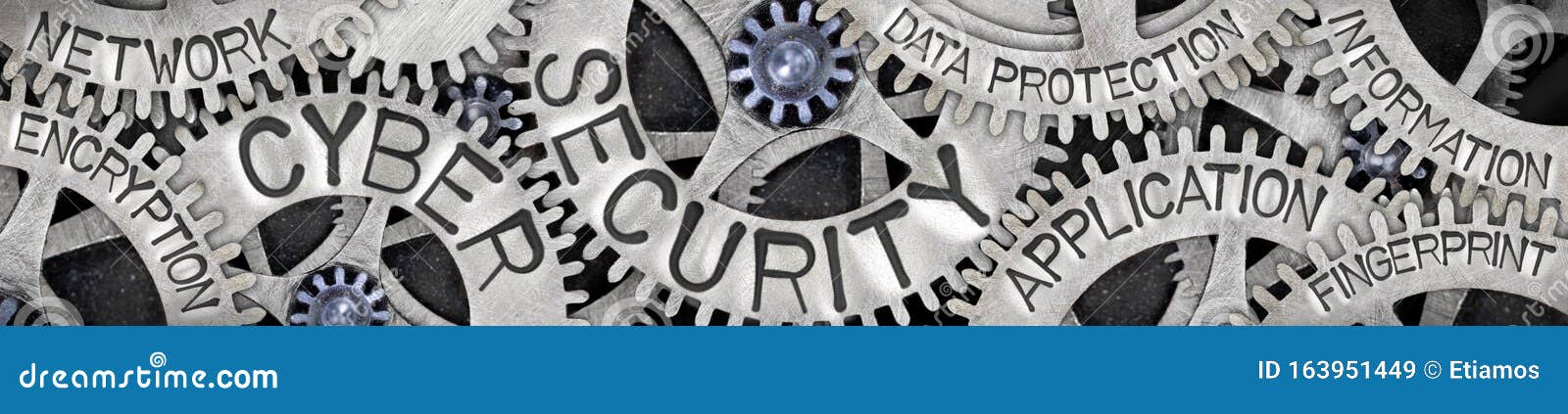 Metal Wheels with Cyber Security Concept Stock Image - Image of closeup ...