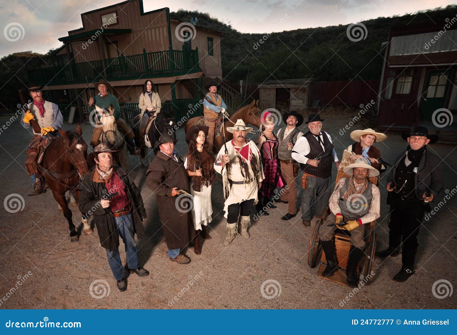 Group of Tough Old West People Stock Image - Image of pistol, dusty ...