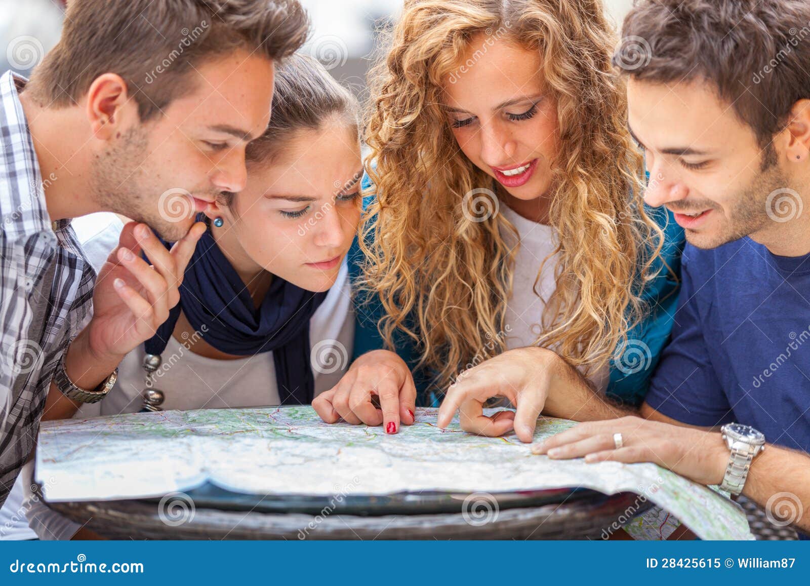 Group of Tourists stock image. Image of pointing, student - 28425615