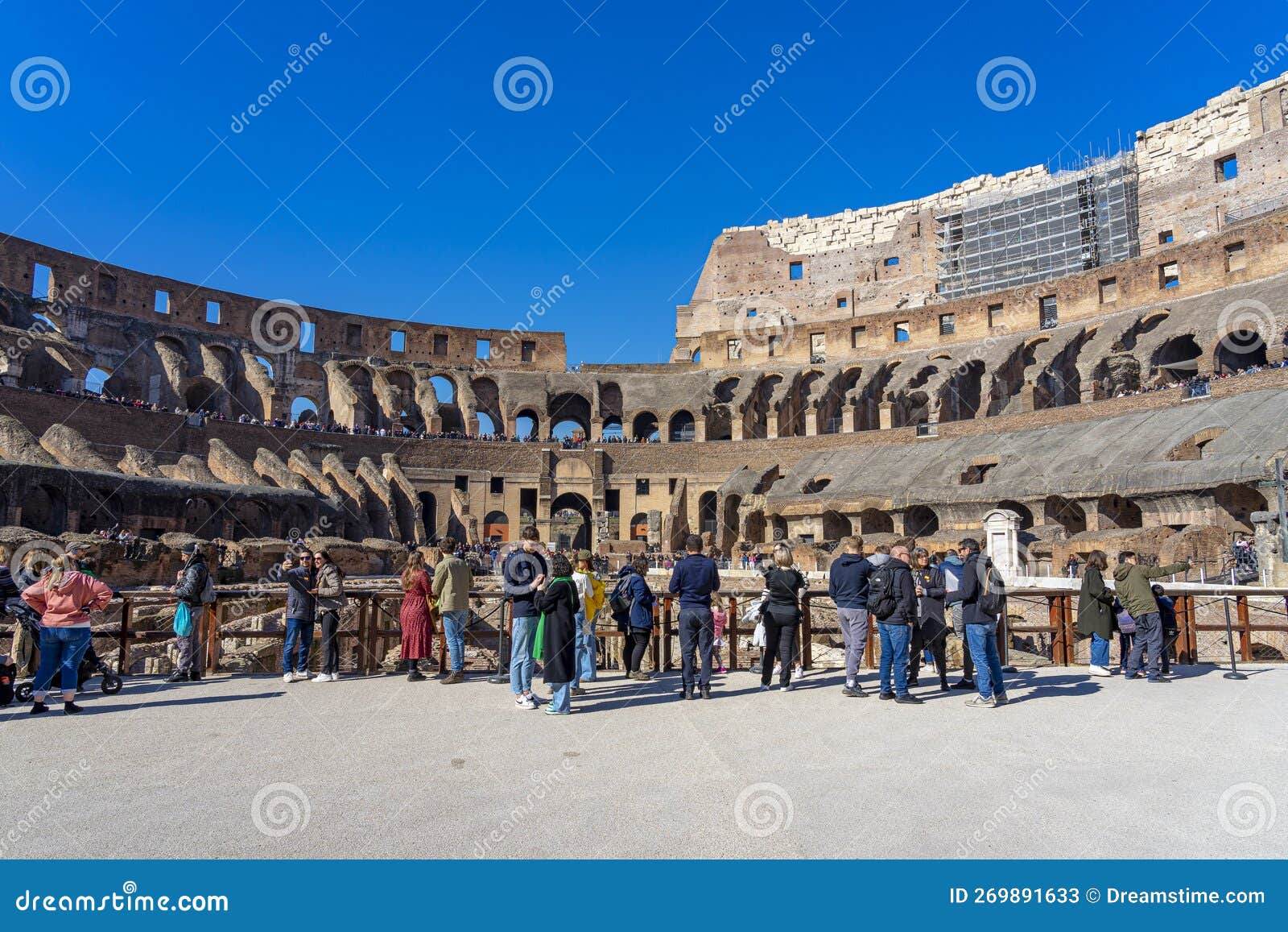 Group of Tourists Circulating Inside the Historic and Archaeological ...