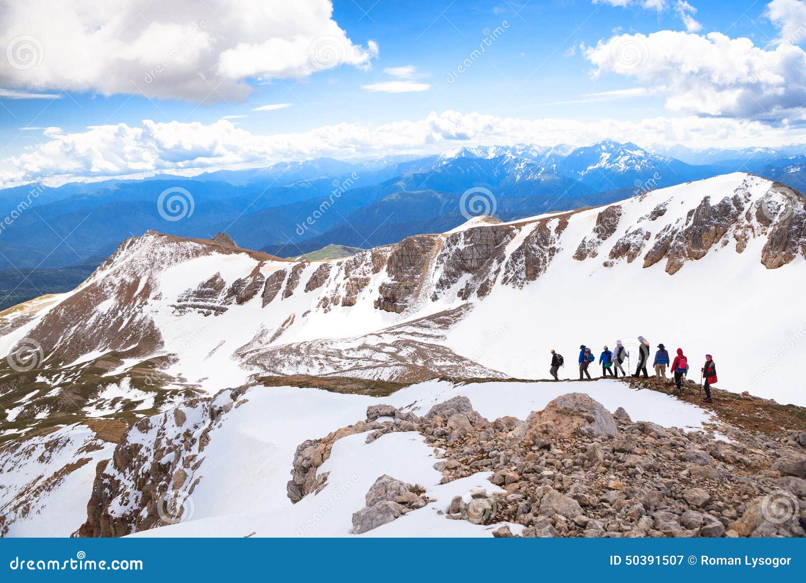 A Group of Hiking Tourists in the Mountains Editorial Photography ...