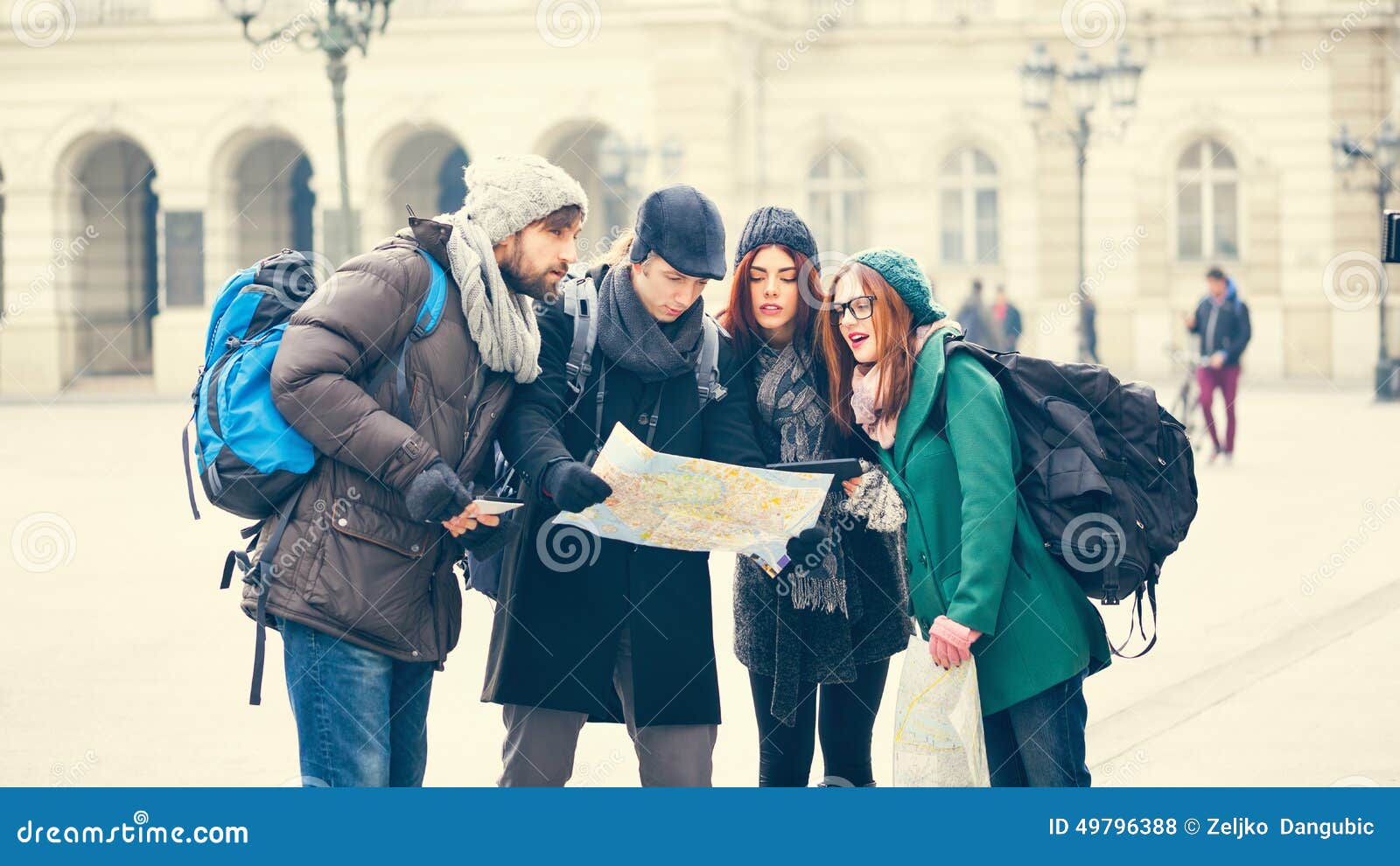 Group of Tourists Sightseeing City Stock Photo - Image of leisure ...