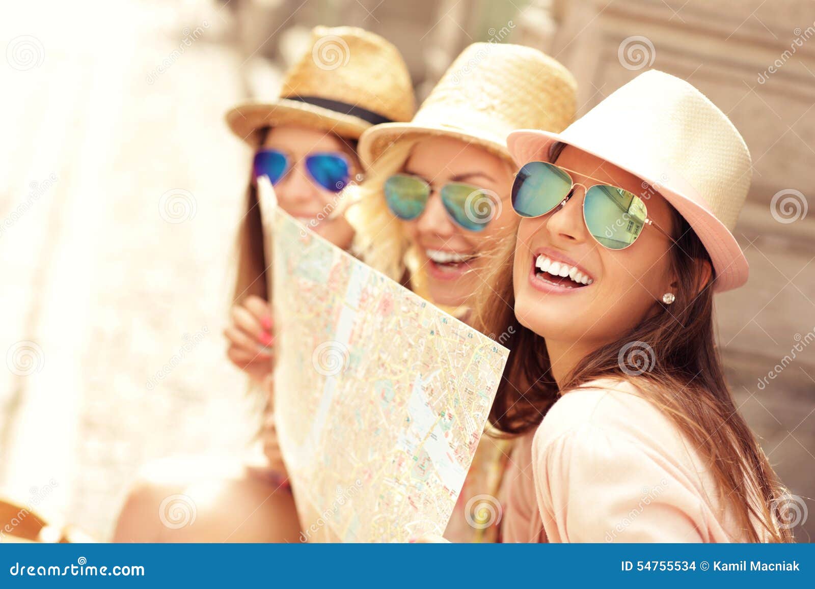 Group Of Tourists Using Map In The City Stock Photography ...