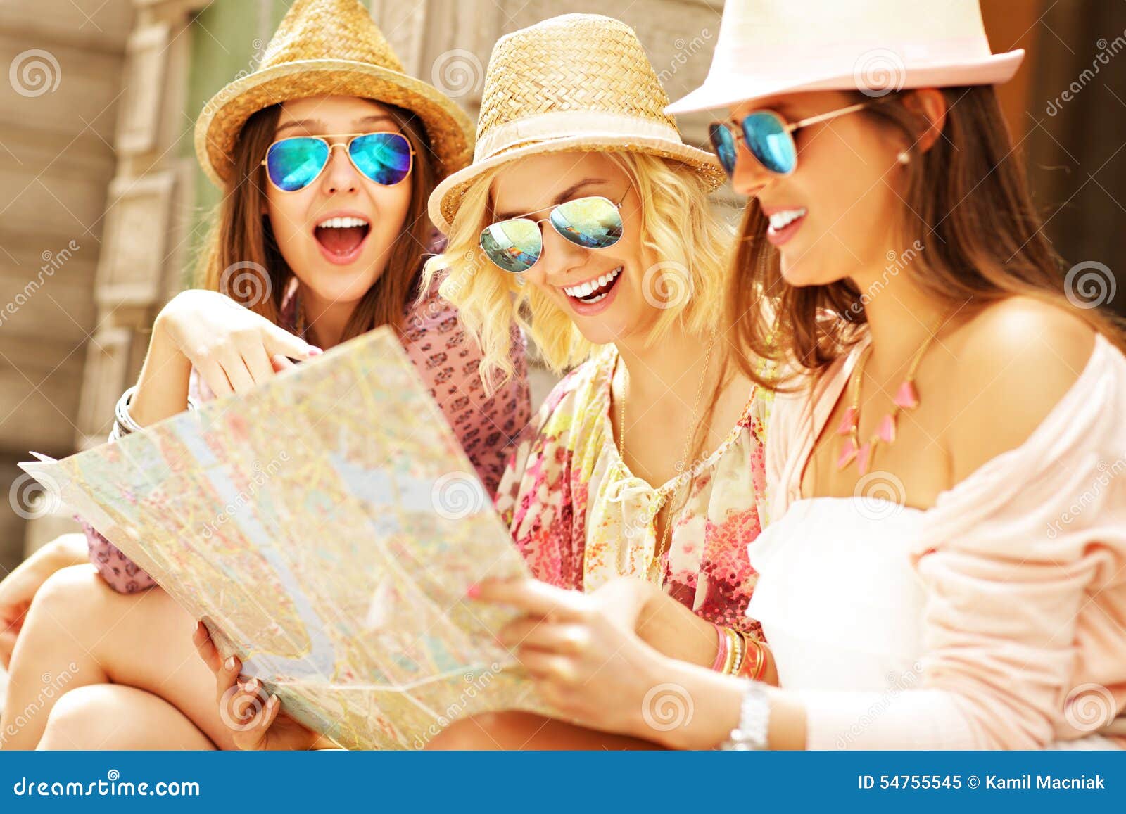 Group of Tourists Using Map in the City Stock Image - Image of gdansk ...