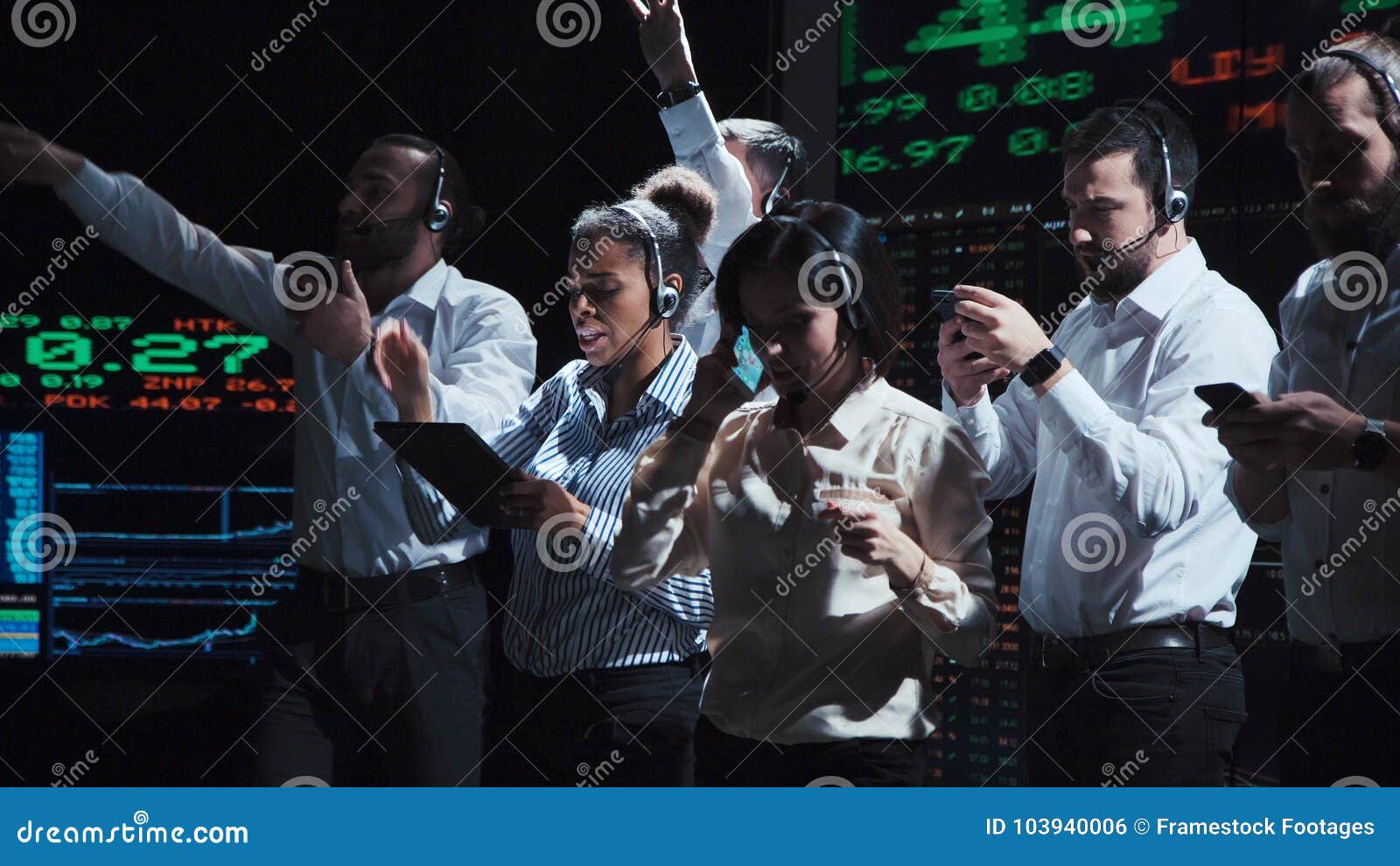 Group of Traders in Process of Work Stock Photo - Image of interaction ...