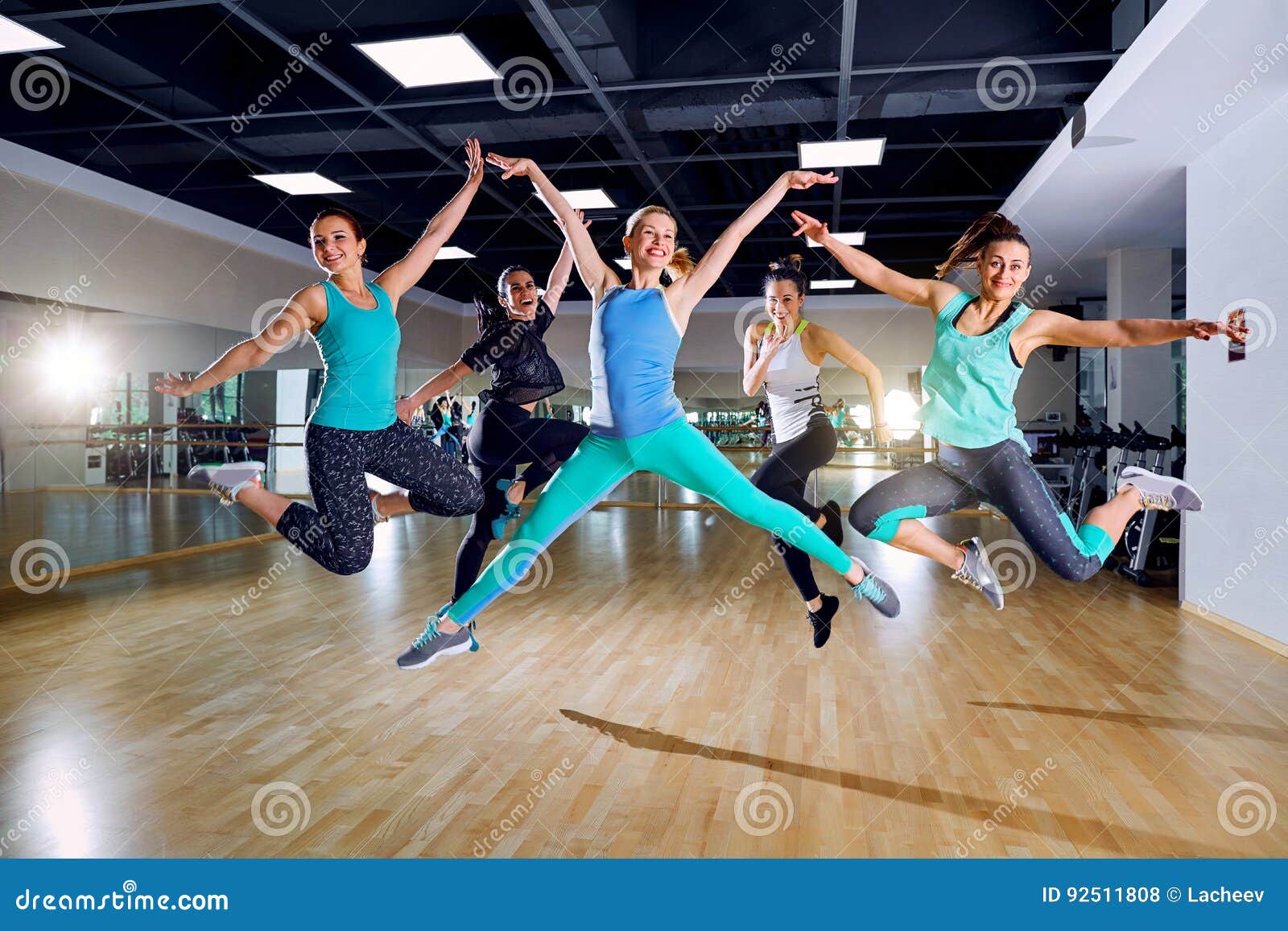 Group Training of Girls in the Gym Stock Photo - Image of club, healthy ...