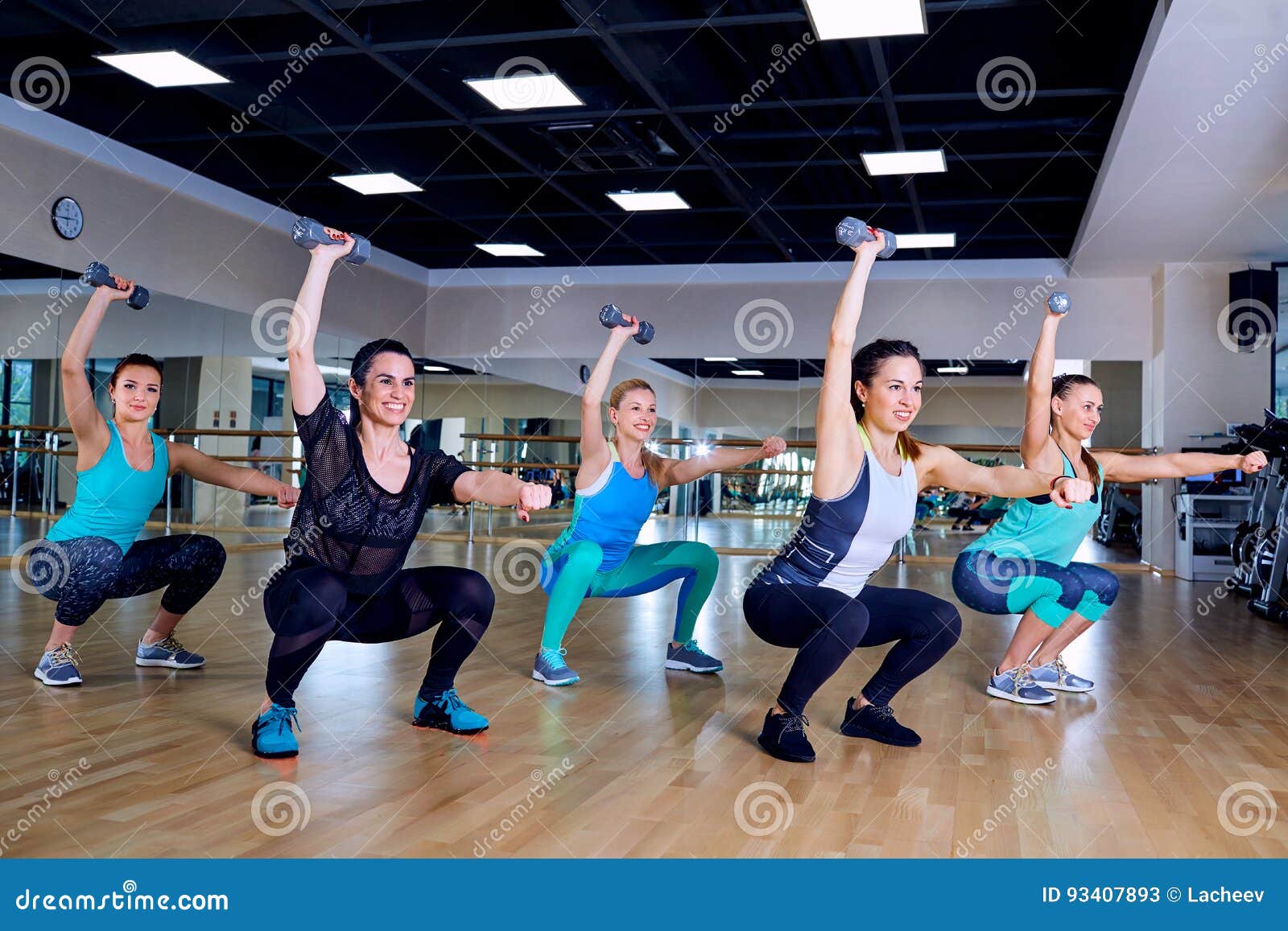 Group Training of Girls in the Gym Stock Image - Image of people ...