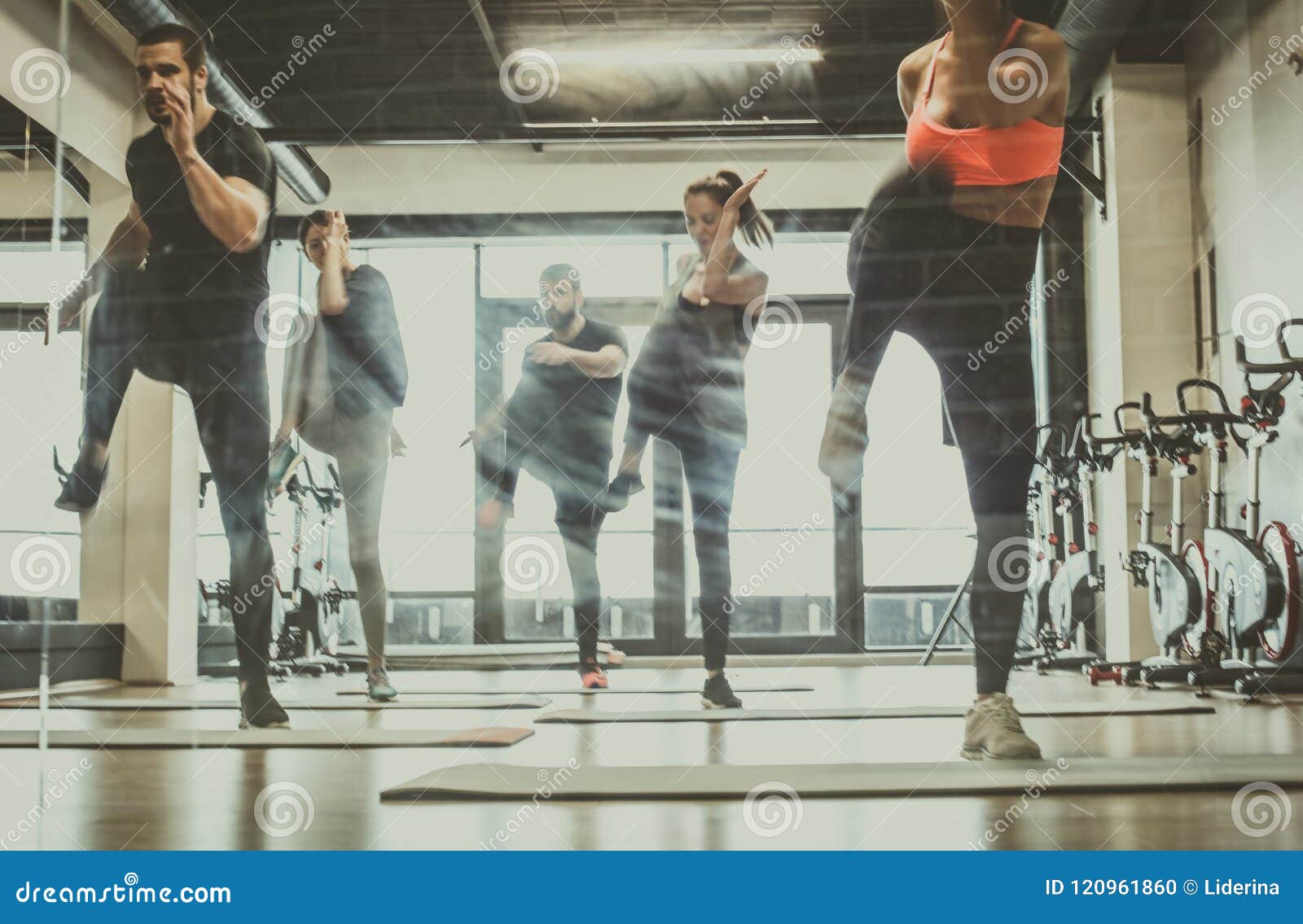 Group Training. Group of People Exercise Together Stock Photo - Image ...