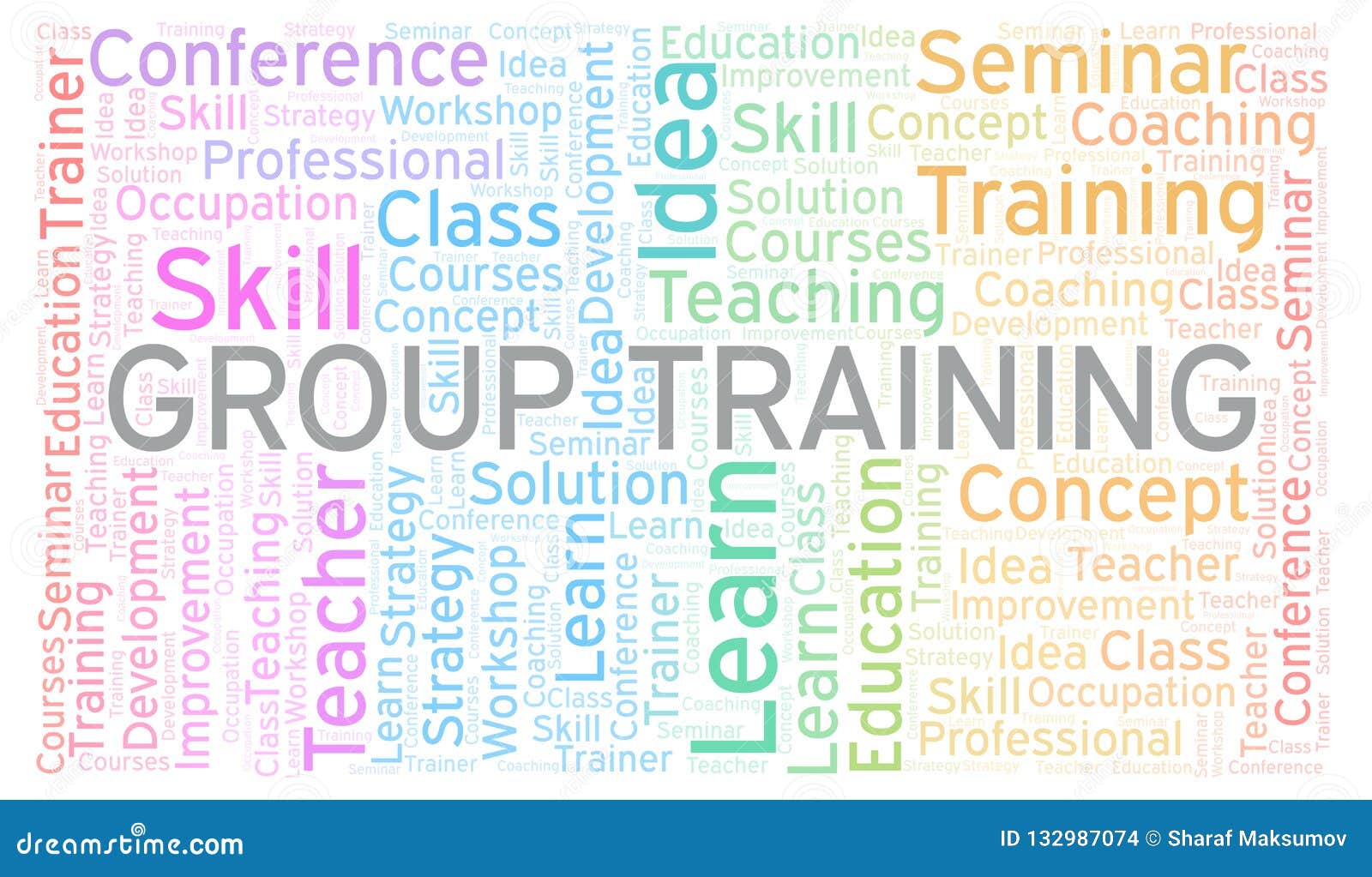 Group Training word cloud stock illustration. Illustration of learning ...