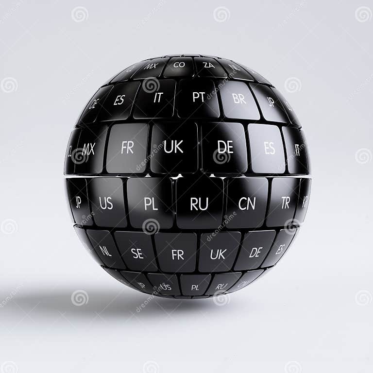 Group Translation Cubes in the Sphere Shape Stock Illustration ...