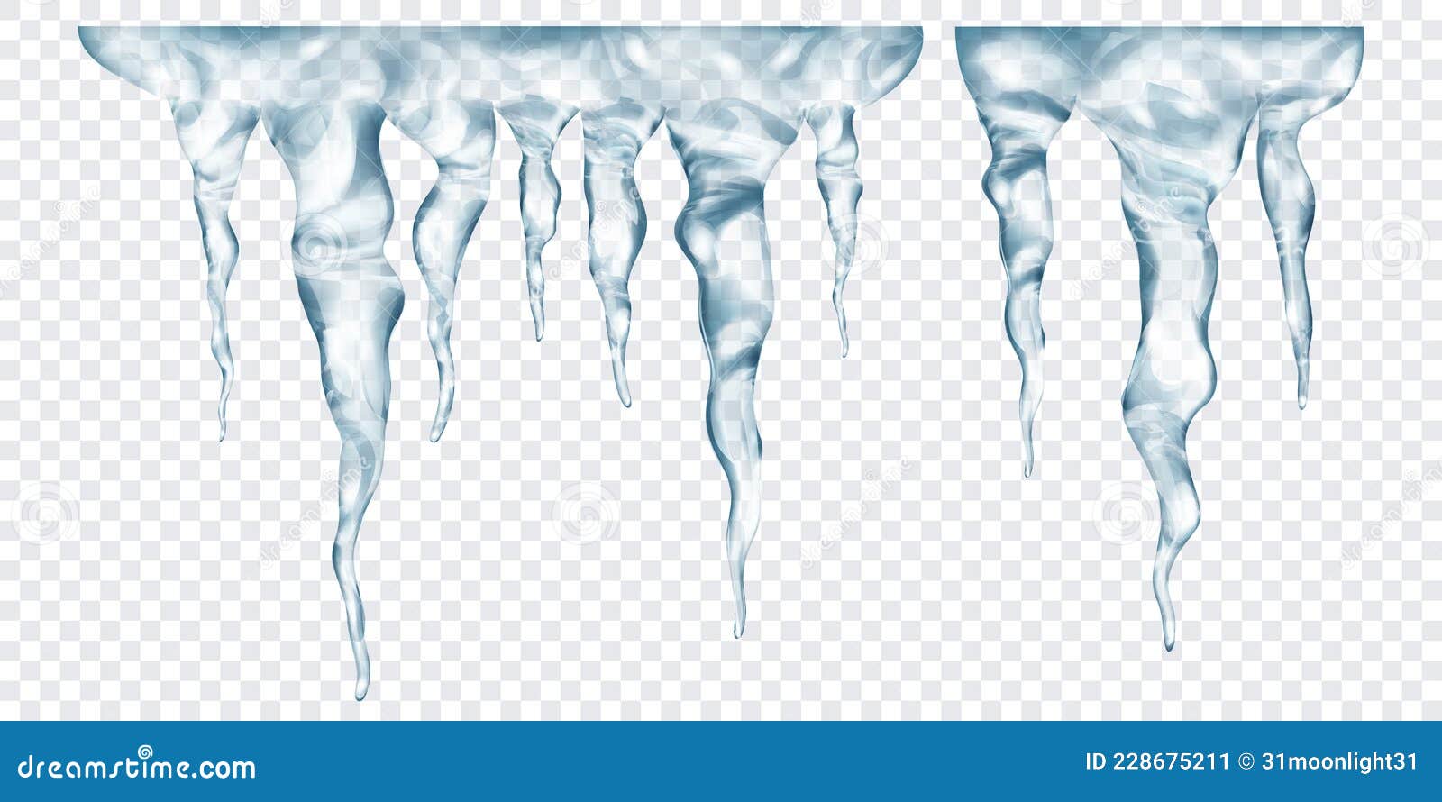 Group of Translucent Icicles Stock Vector - Illustration of white ...