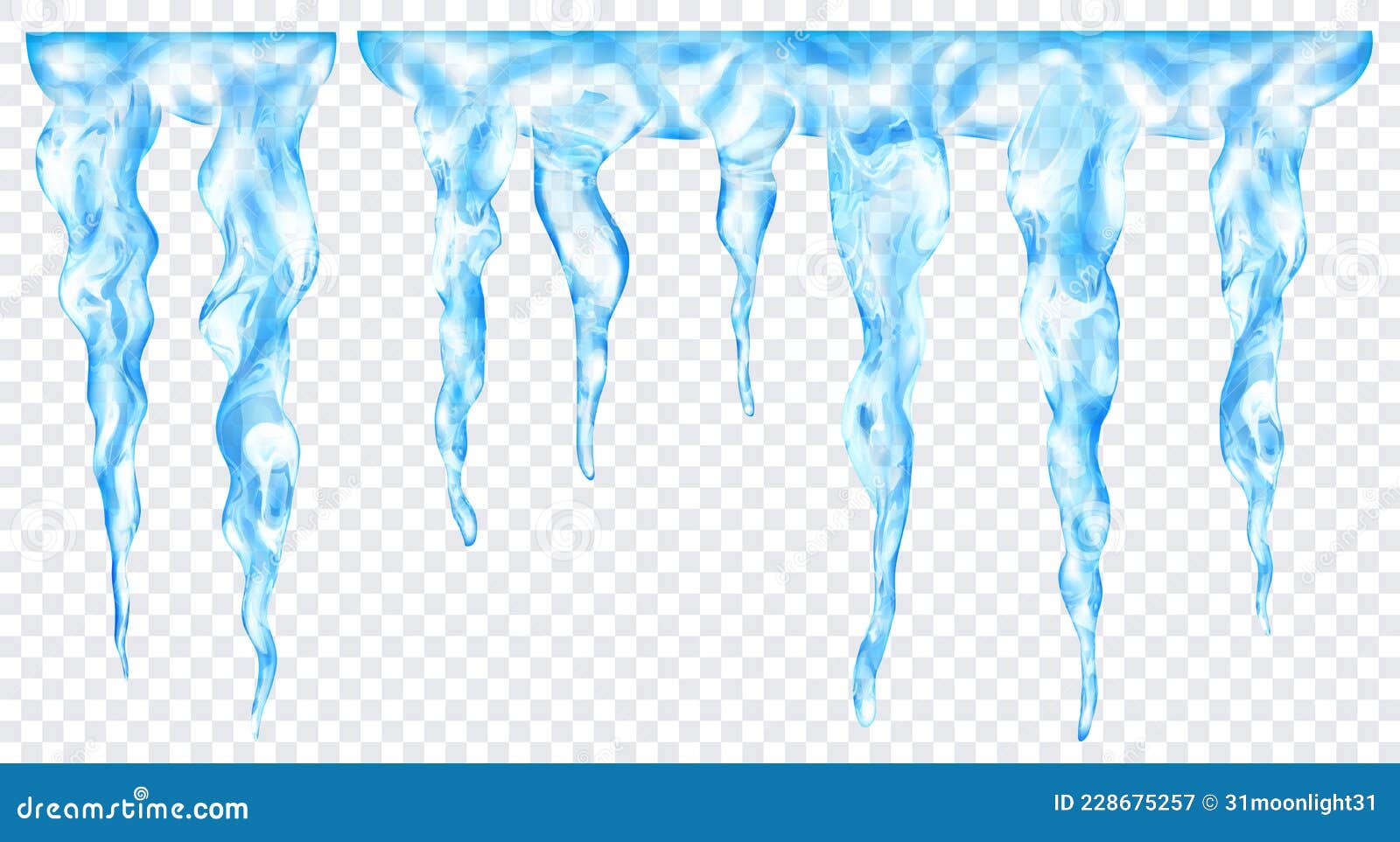 Group of Translucent Icicles Stock Vector - Illustration of clear ...