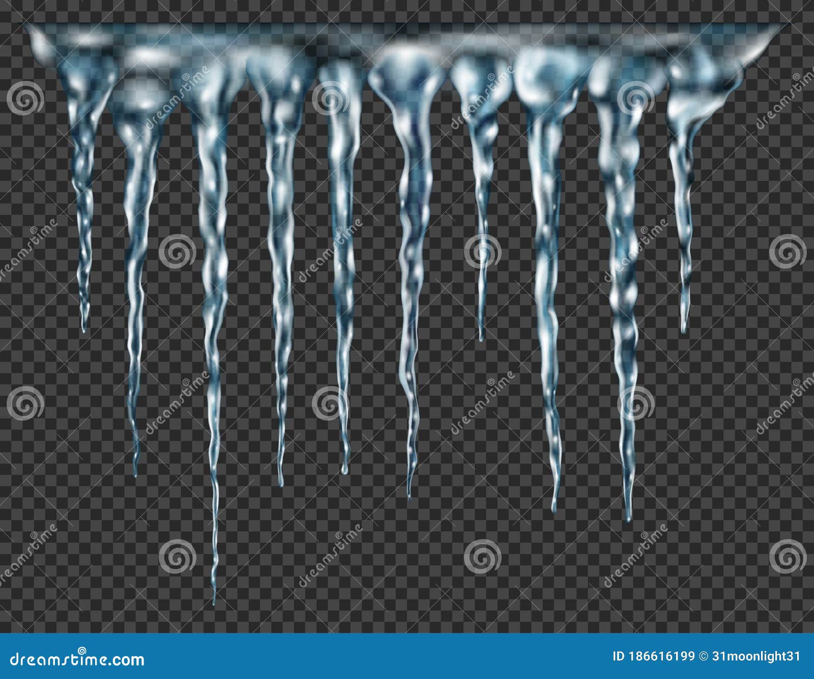 Group of Translucent Icicles Stock Vector - Illustration of icicle ...
