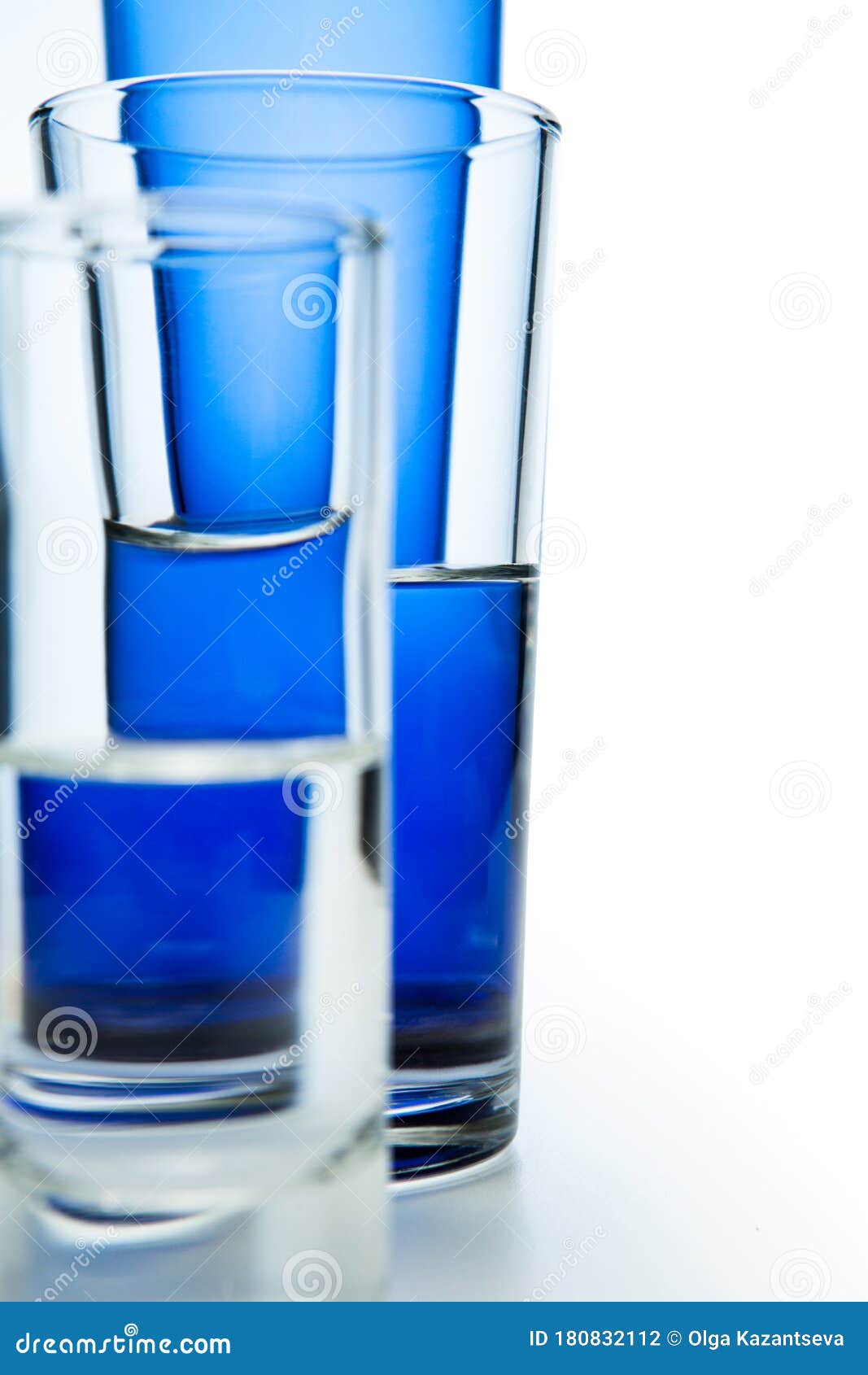 Group of Transparent Glasses of Different Sizes with Water. Stock Photo ...