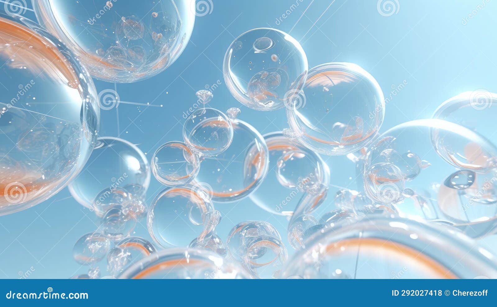 A Group of Transparent Spheres in the Air Stock Photo - Image of drop ...