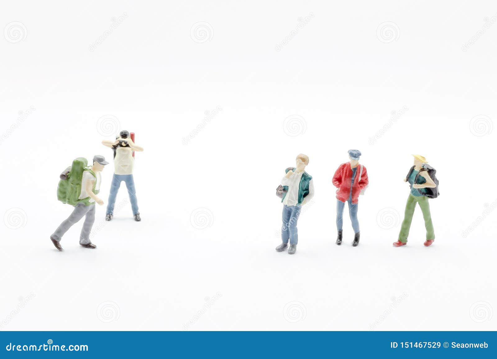A Group of Traveler Miniature Figure with Backpack Stock Image - Image ...