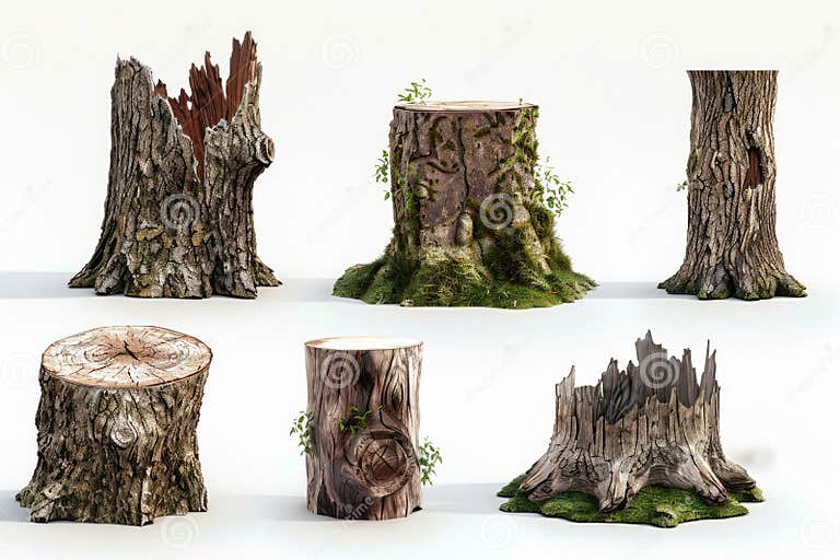 A Group of Tree Stumps Covered in Moss, Suitable for Nature Themes ...