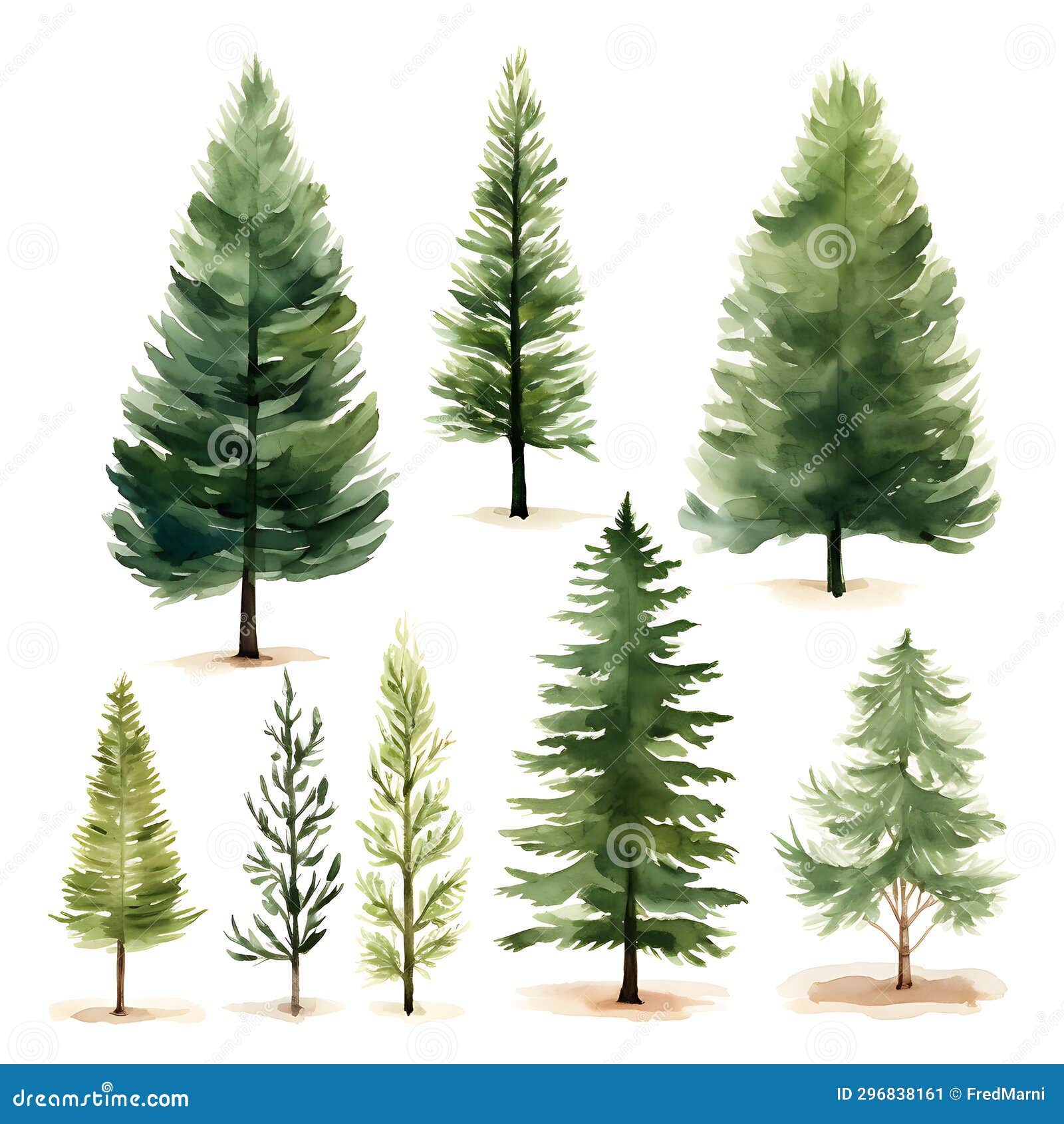 A Group of Trees with Different Shapes and Sizes Stock Illustration ...