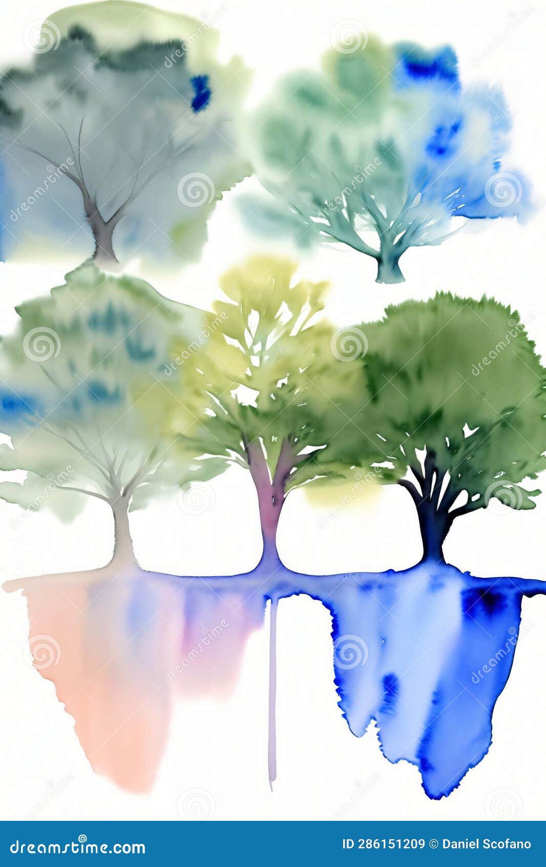 A Group of Trees that are Painted in Different Colors. Generative AI ...