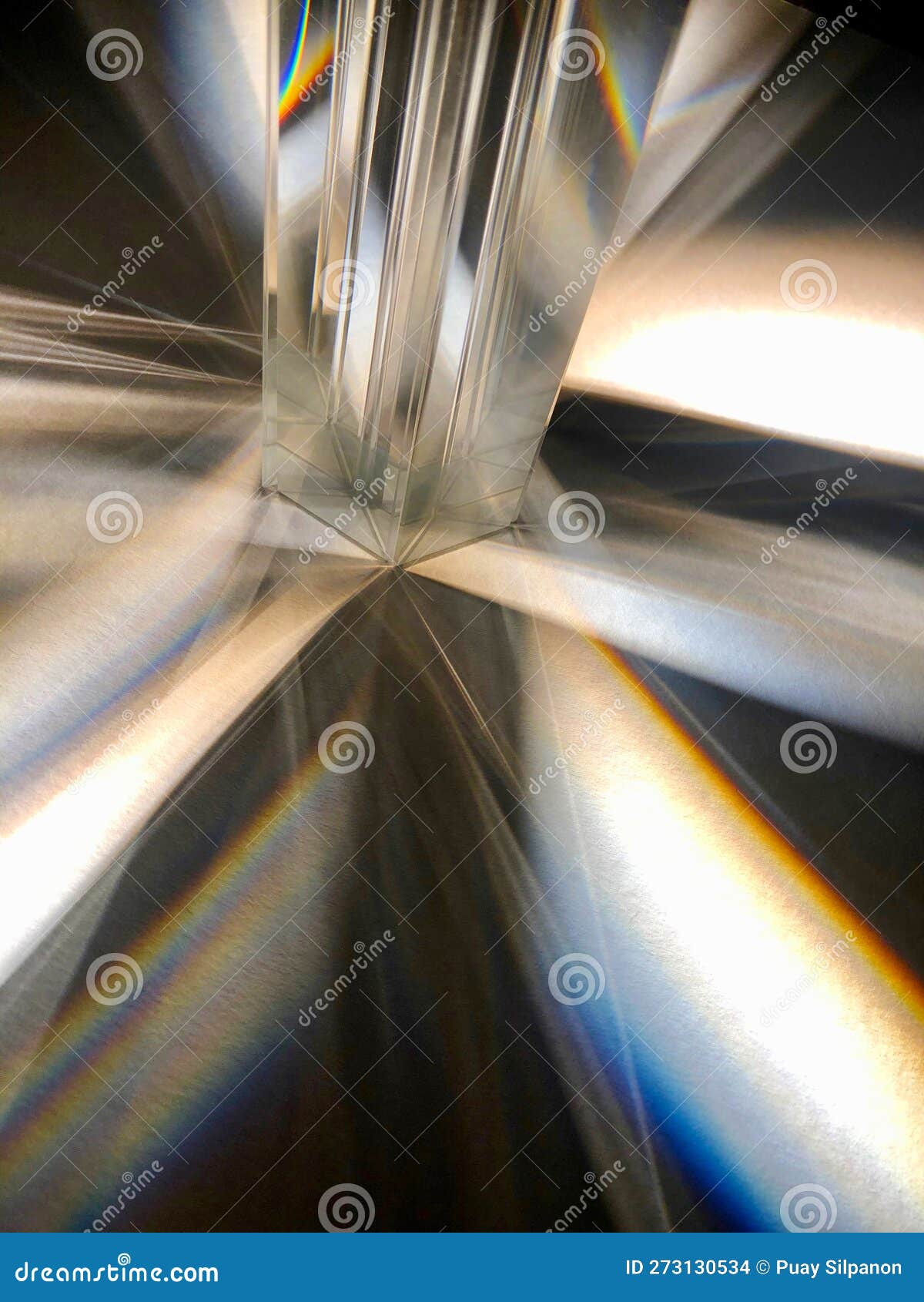 Group of Triangular Glass Prisms Refracts and Reflects the Beam of ...