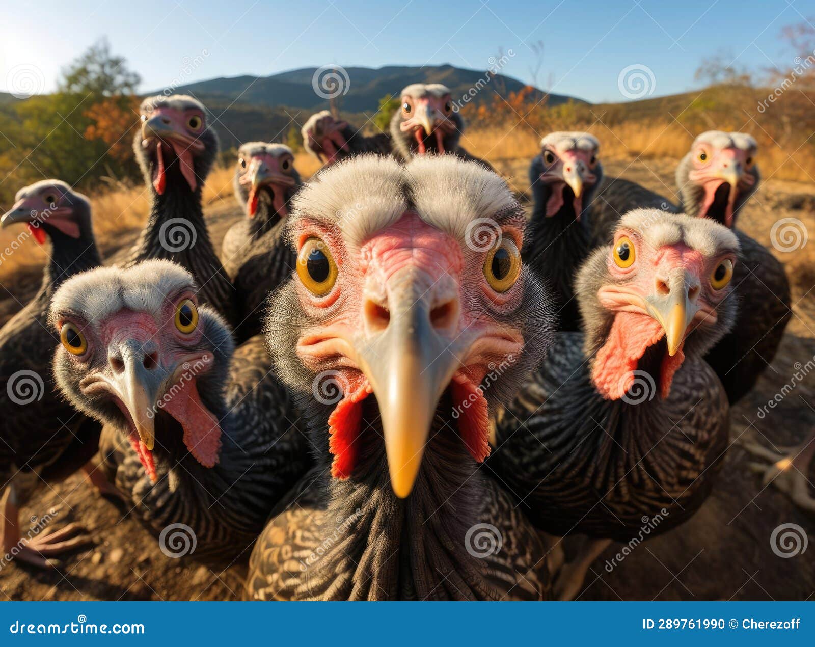 A group of turkeys stock photo. Image of nature, person - 289761990