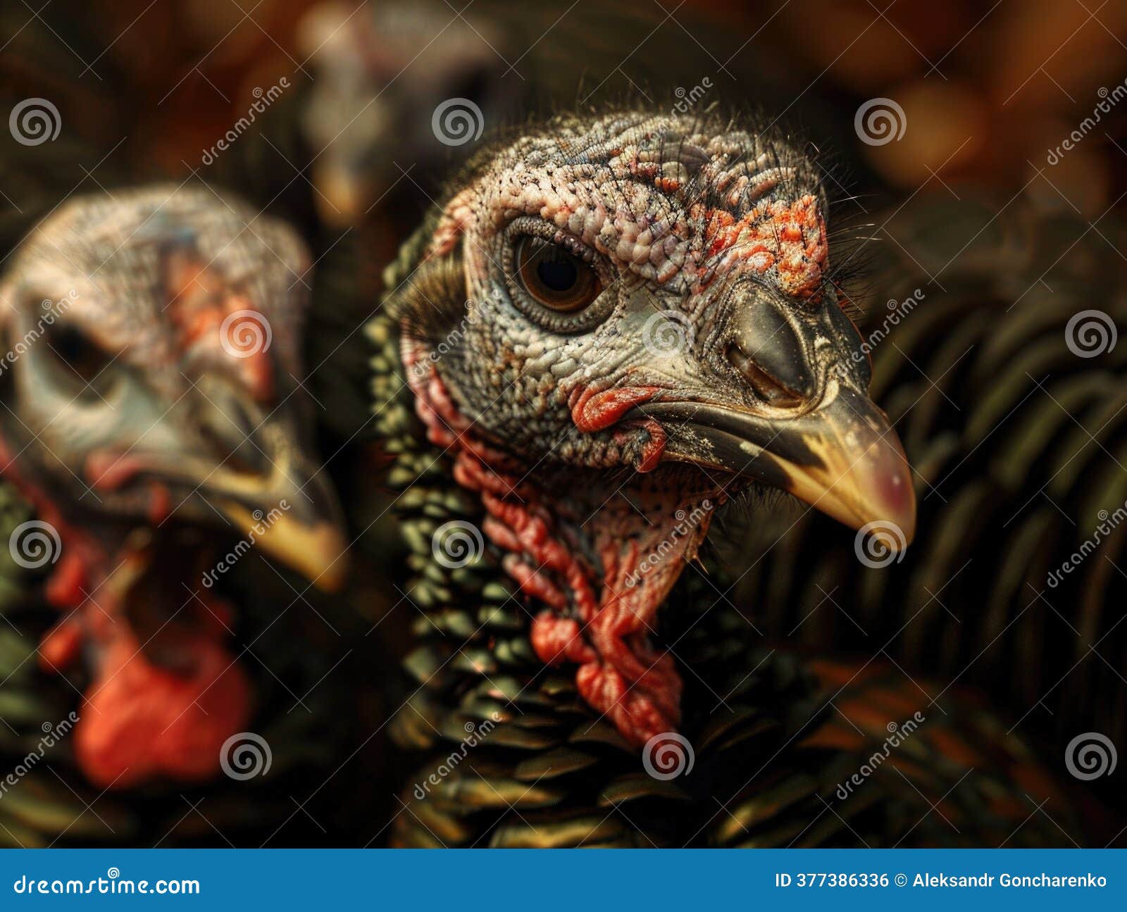 Turkeys Standing On Straw Inside A Spacious Barn With Natural Light Coming Through Windows. The ...