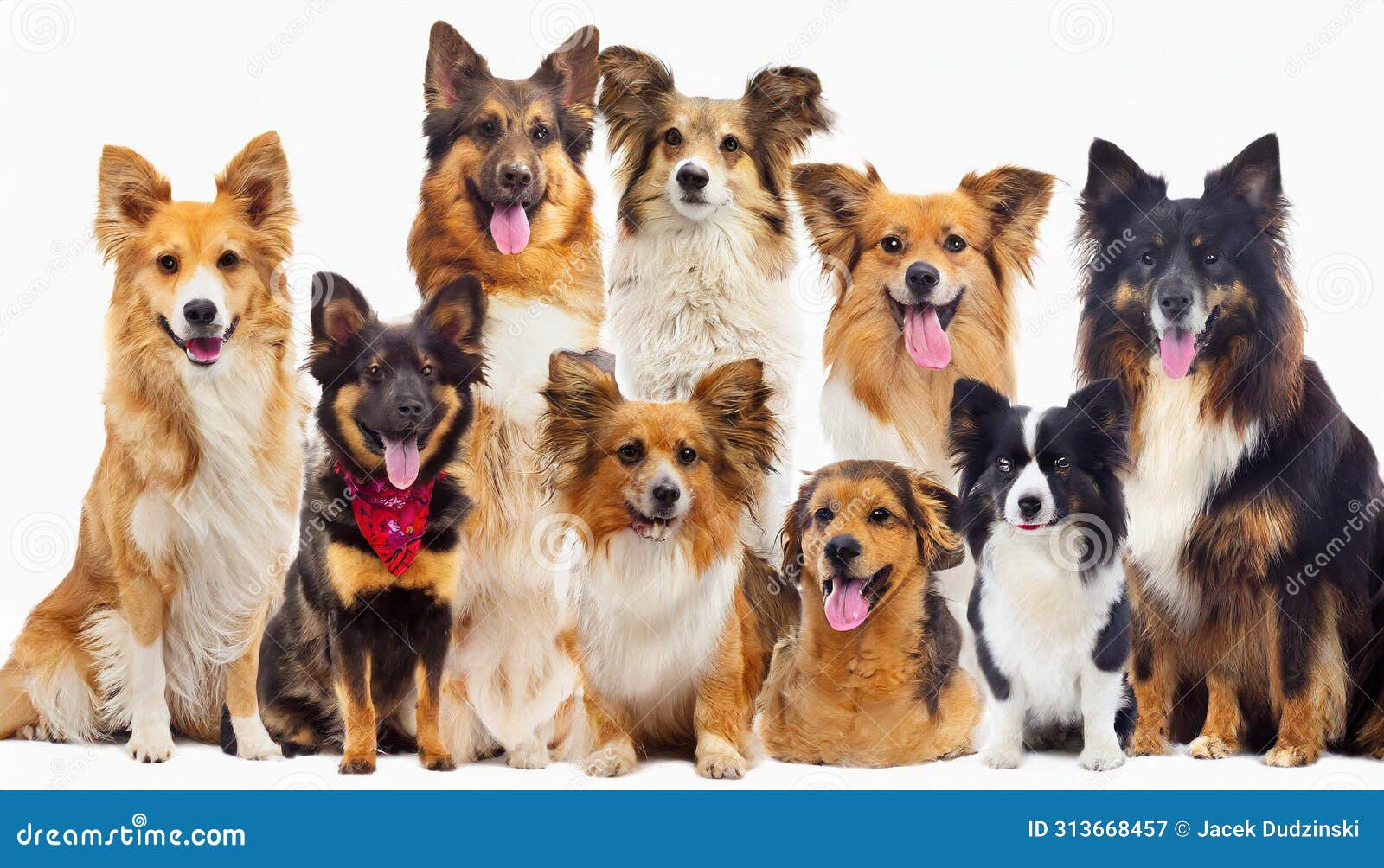 Group of twelve dogs stock illustration. Illustration of pedigree ...