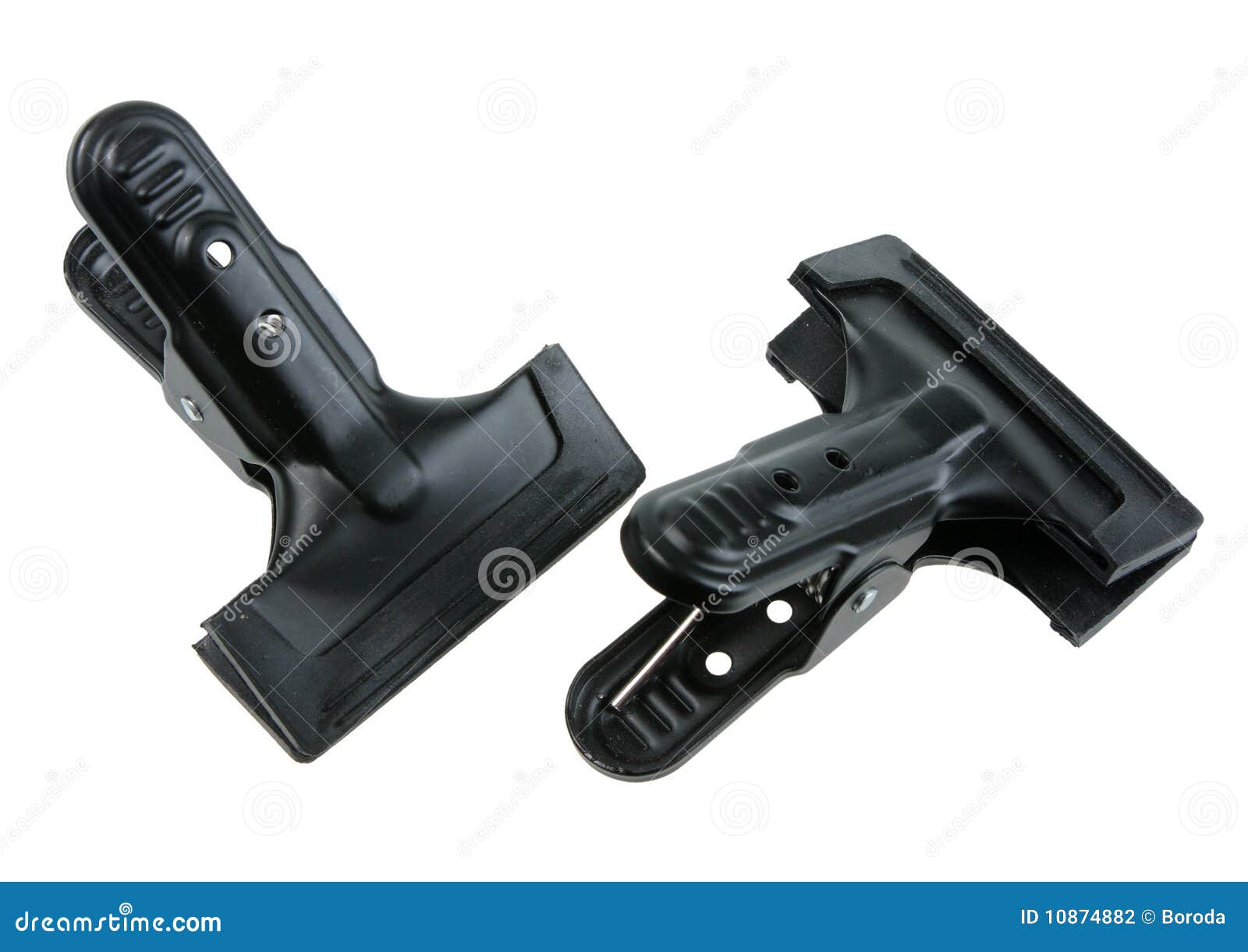 Group of Two Black Big Clips. Stock Photo - Image of details, supplies ...