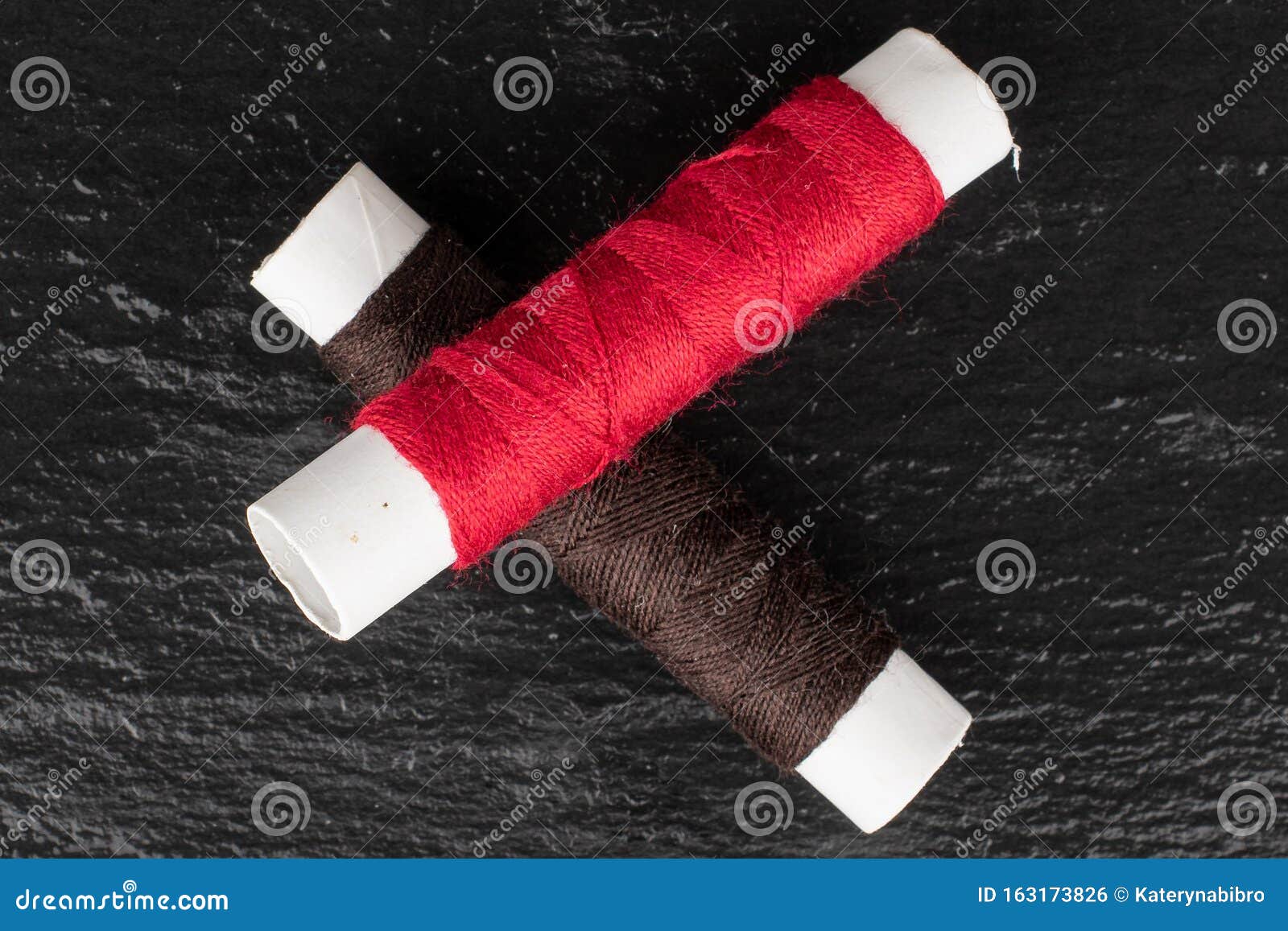 Sewing Thread Spool on Grey Stone Stock Photo - Image of close ...