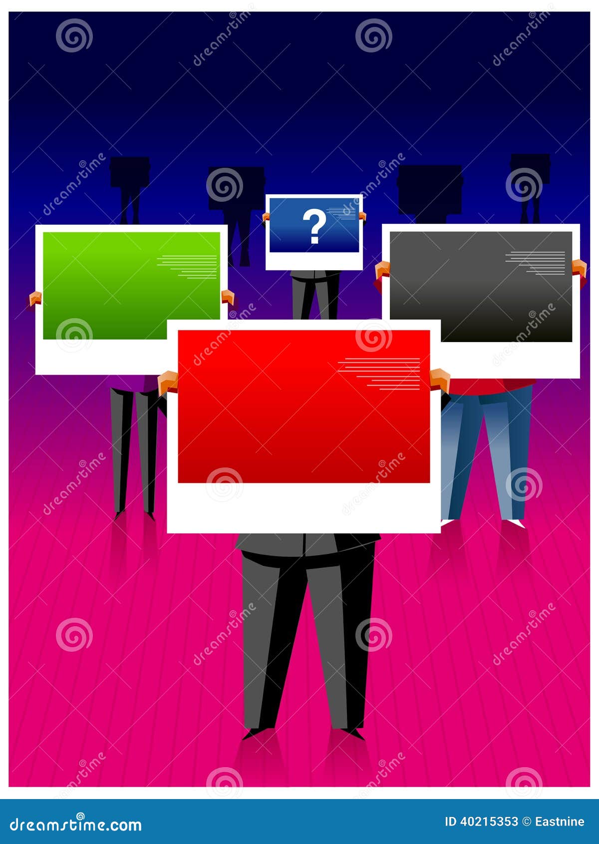 Group of Unidentifiable Business Stock Illustration - Illustration of ...