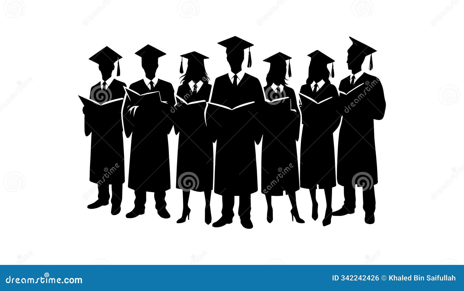 Students Graduation Ceremony Vector Illustration | CartoonDealer.com ...
