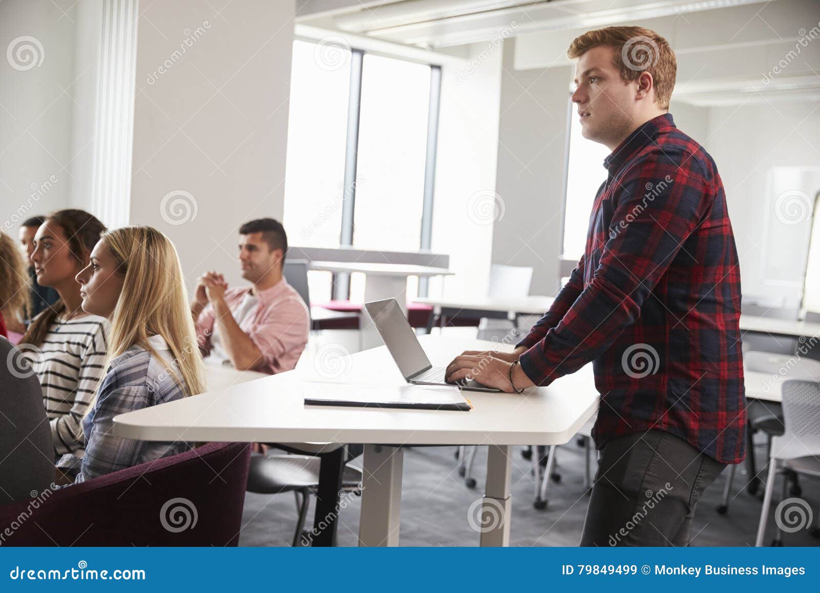 Group of University Students Attending Lecture on Campus Stock Image ...