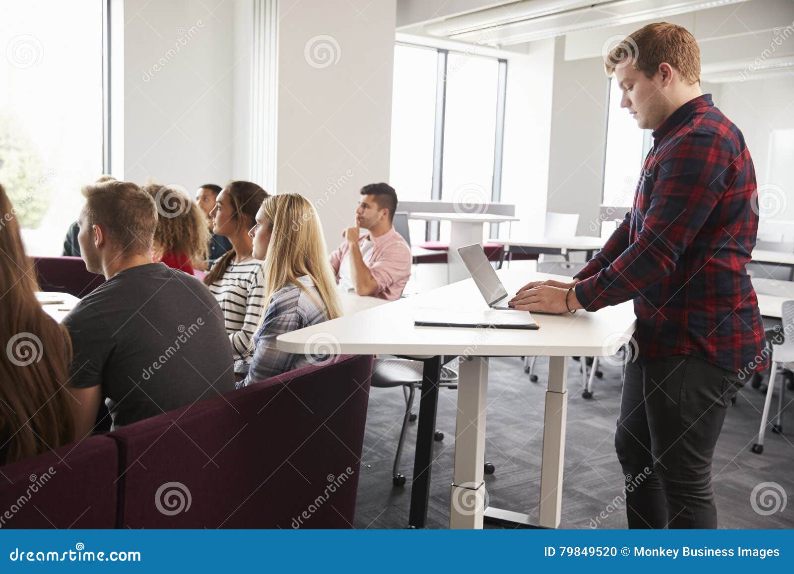 Group of University Students Attending Lecture on Campus Stock Photo ...
