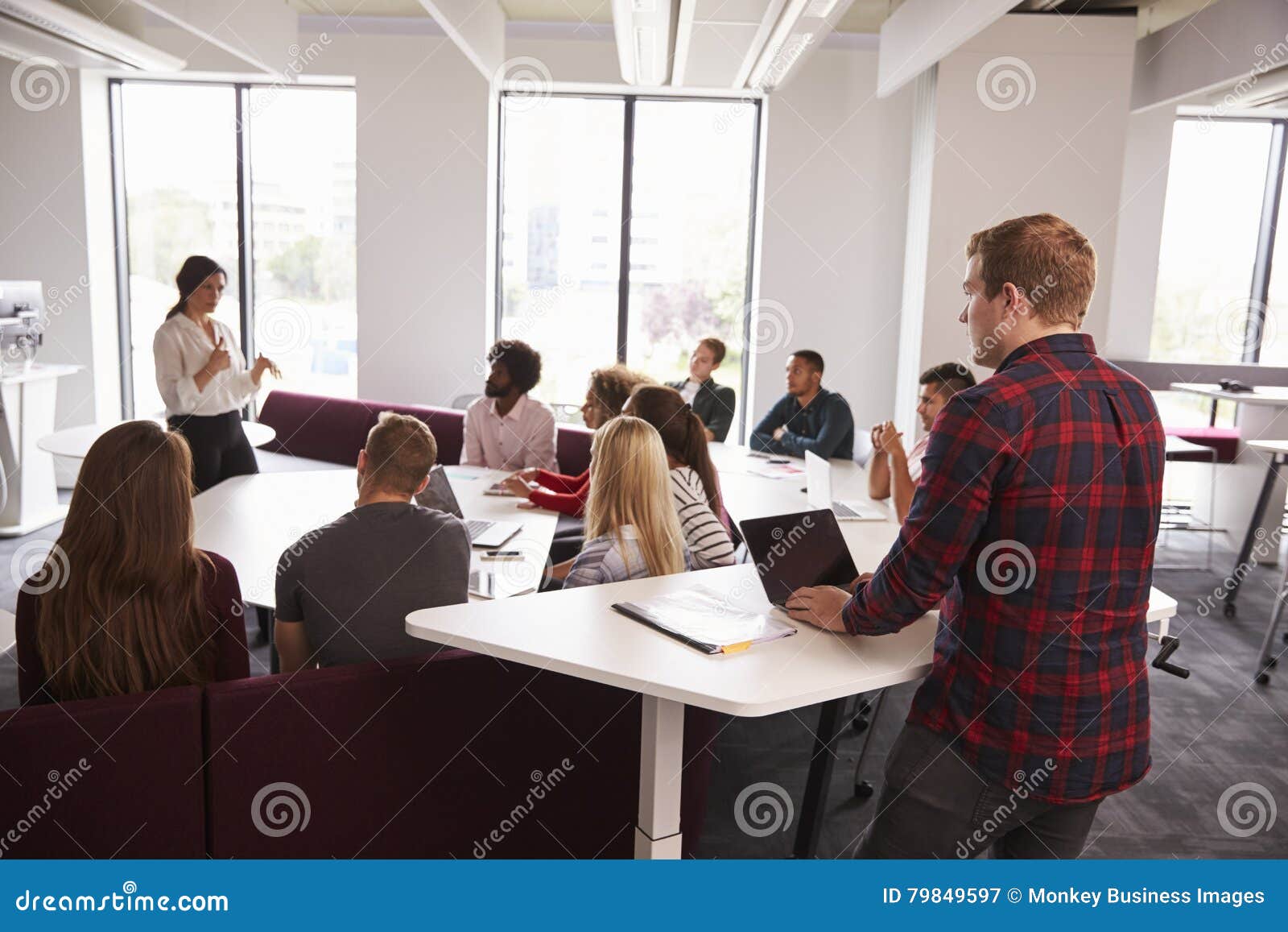 Group of University Students Attending Lecture on Campus Stock Image ...