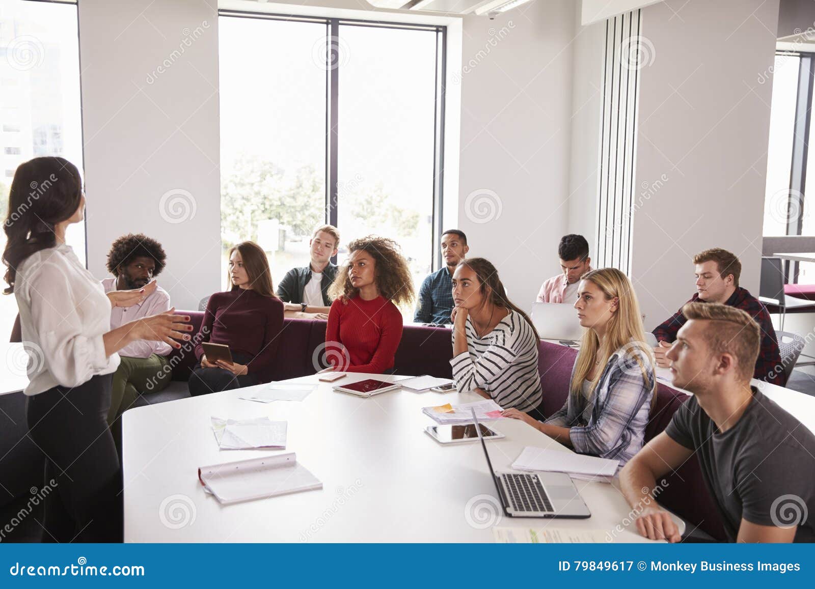 Group of University Students Attending Lecture on Campus Stock Image ...