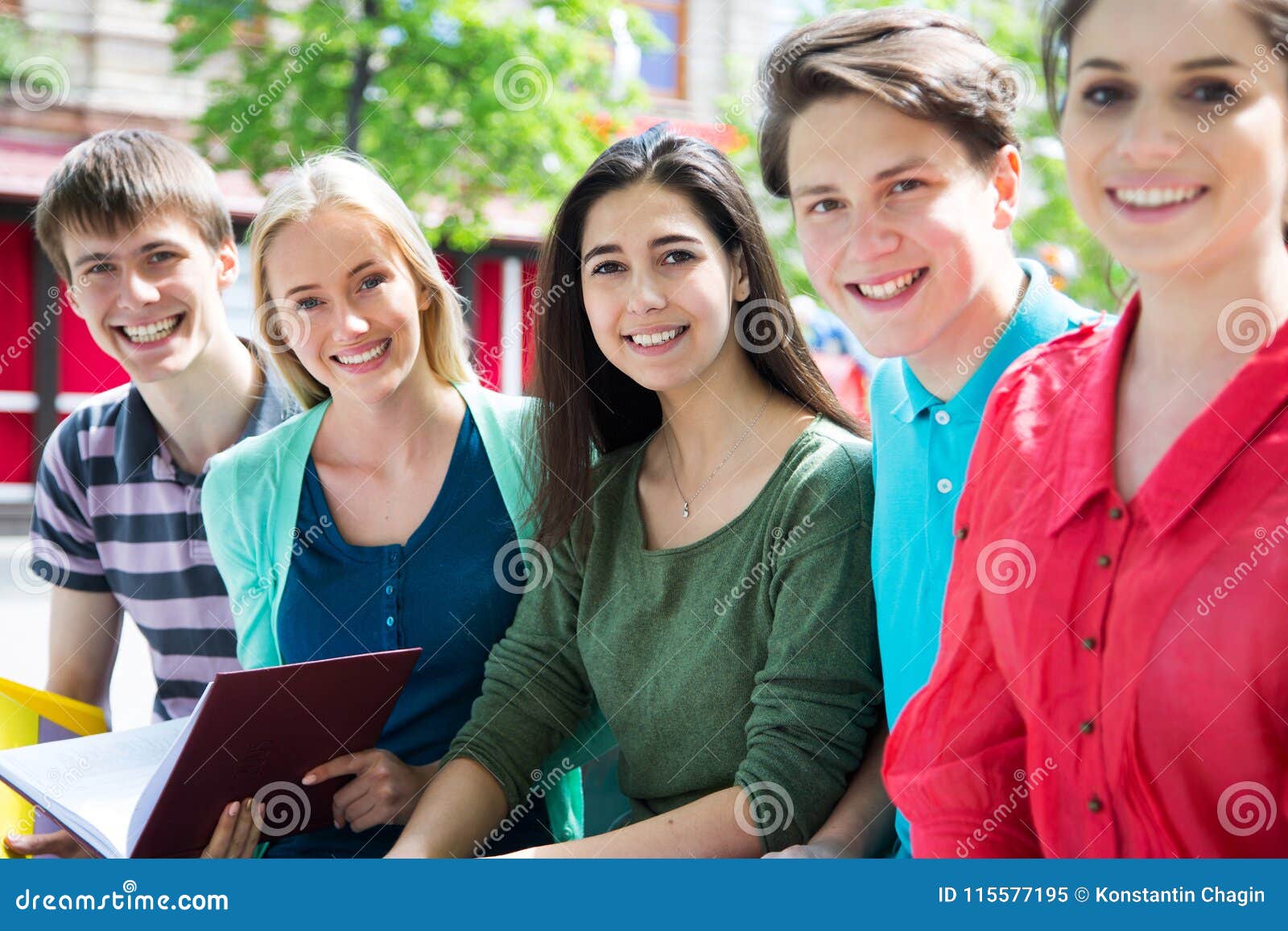 Group of University Students Studying Stock Image - Image of book ...
