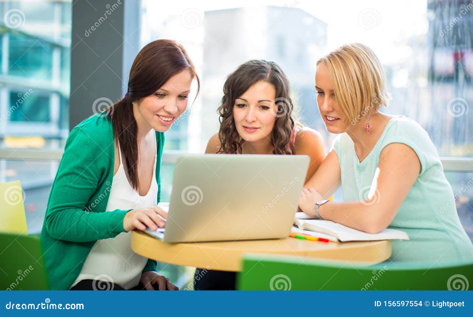 Group of University Students Studying in Studying Room/library Stock ...